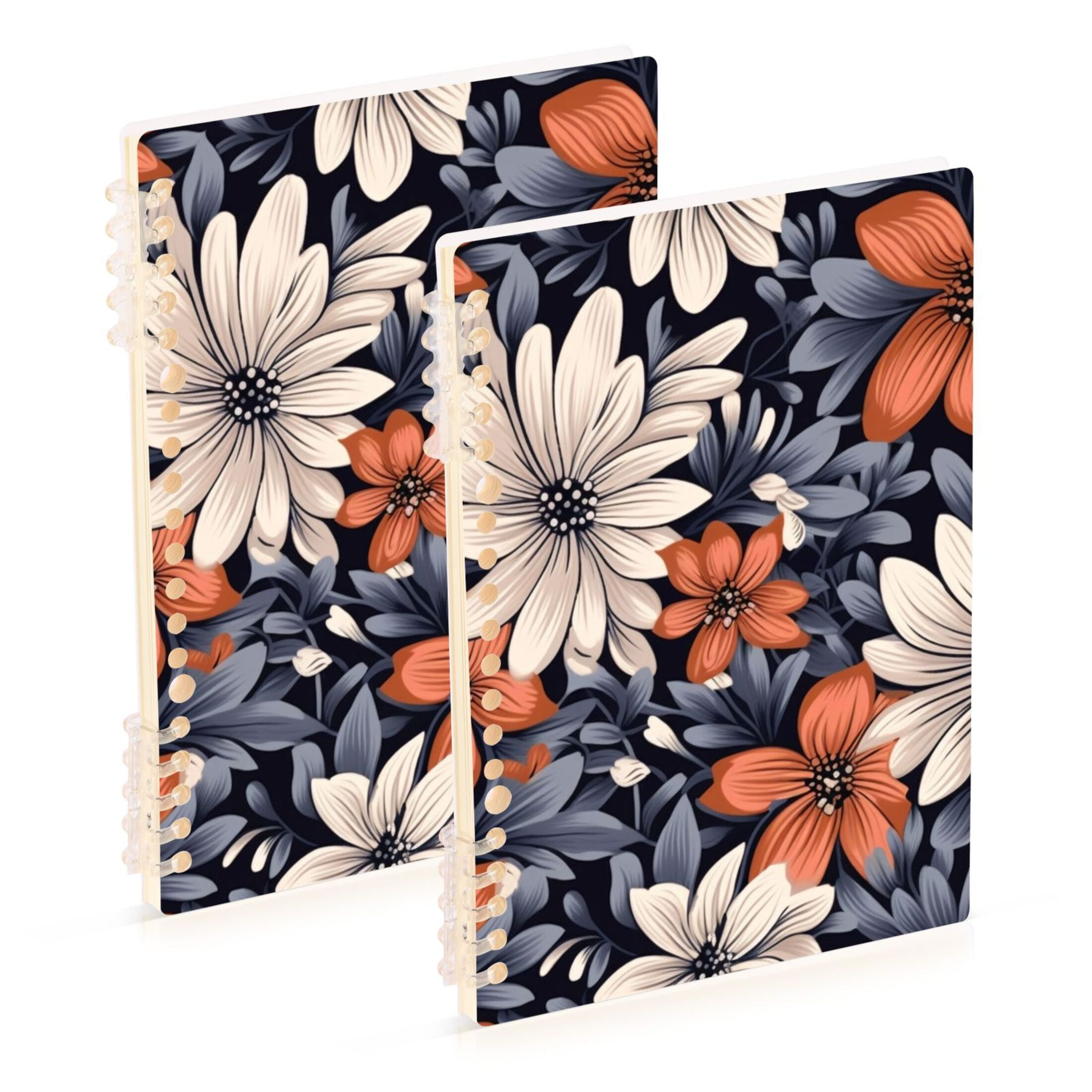 Flowers Leaves Floral Ring Binder Notebook Journey Note Diary College ...