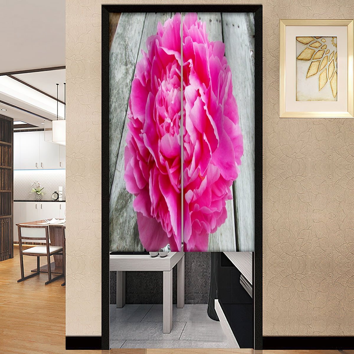Flowers Leaves Peonies Plant Doorway Curtain Japanese Style Entrance ...