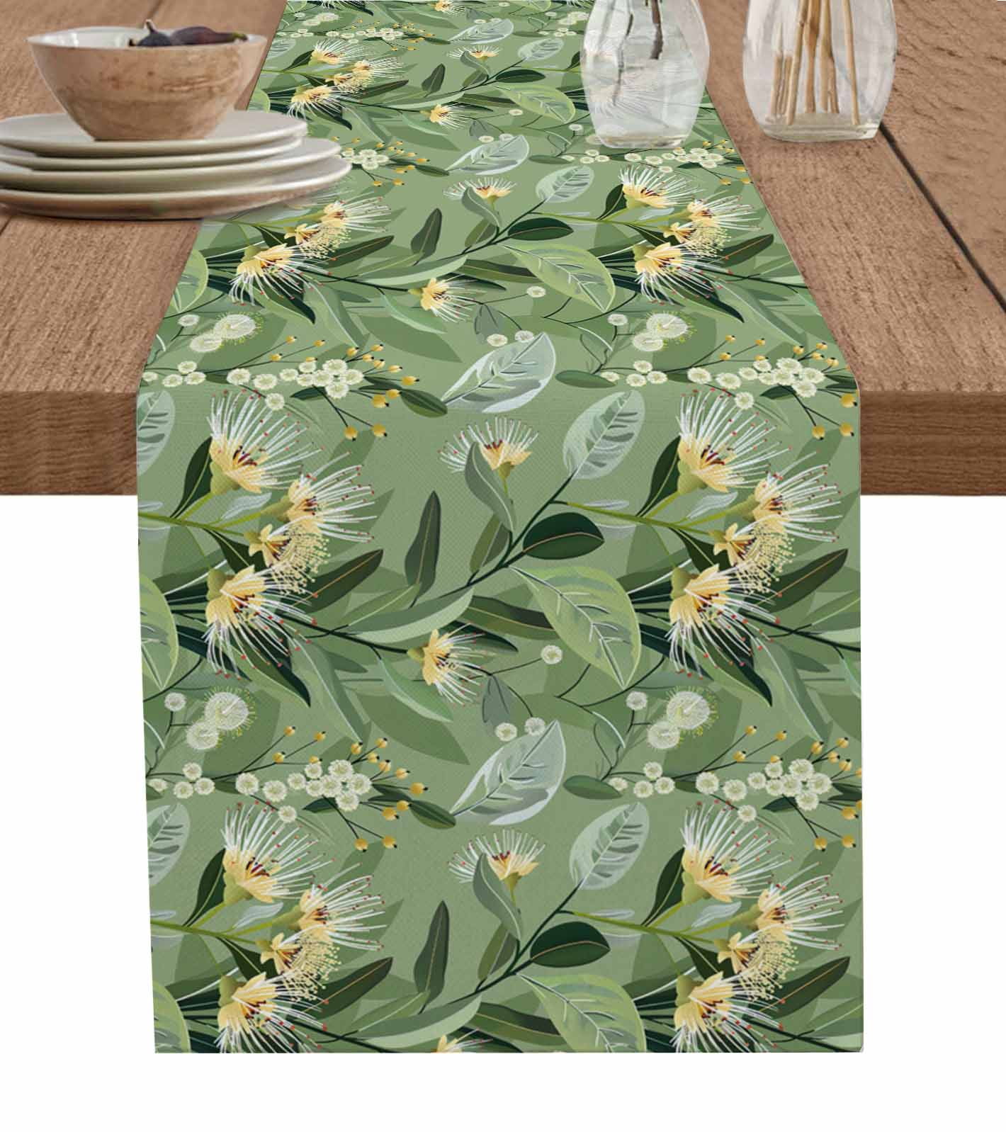 Flowers Leaves Plants Branches Table Runner Home Wedding Table Mat ...