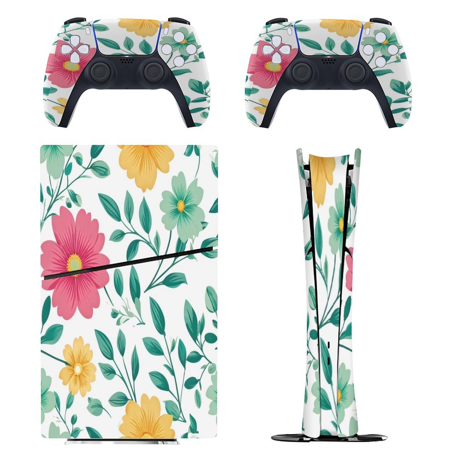 Flowers, Leaves, Spring PS5/PS5 Slim Digital Disc Skin Sticker For ...