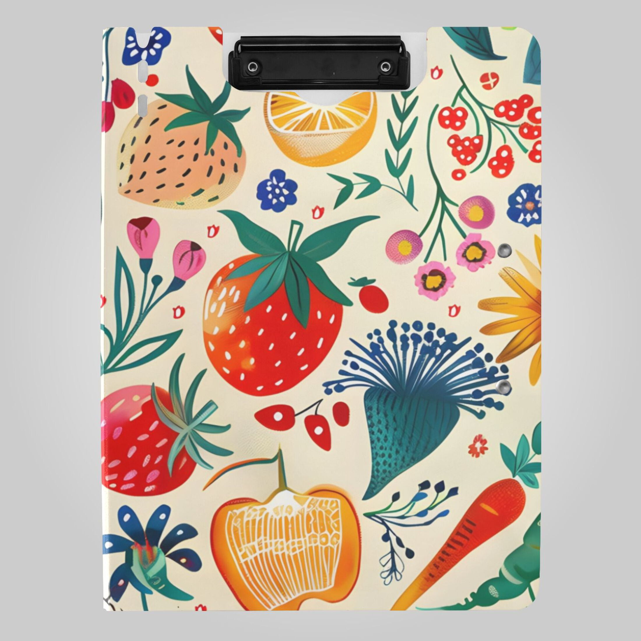 Flowers Leaves Strawberries Tomatoes Oranges Carrots Foldable Binder ...