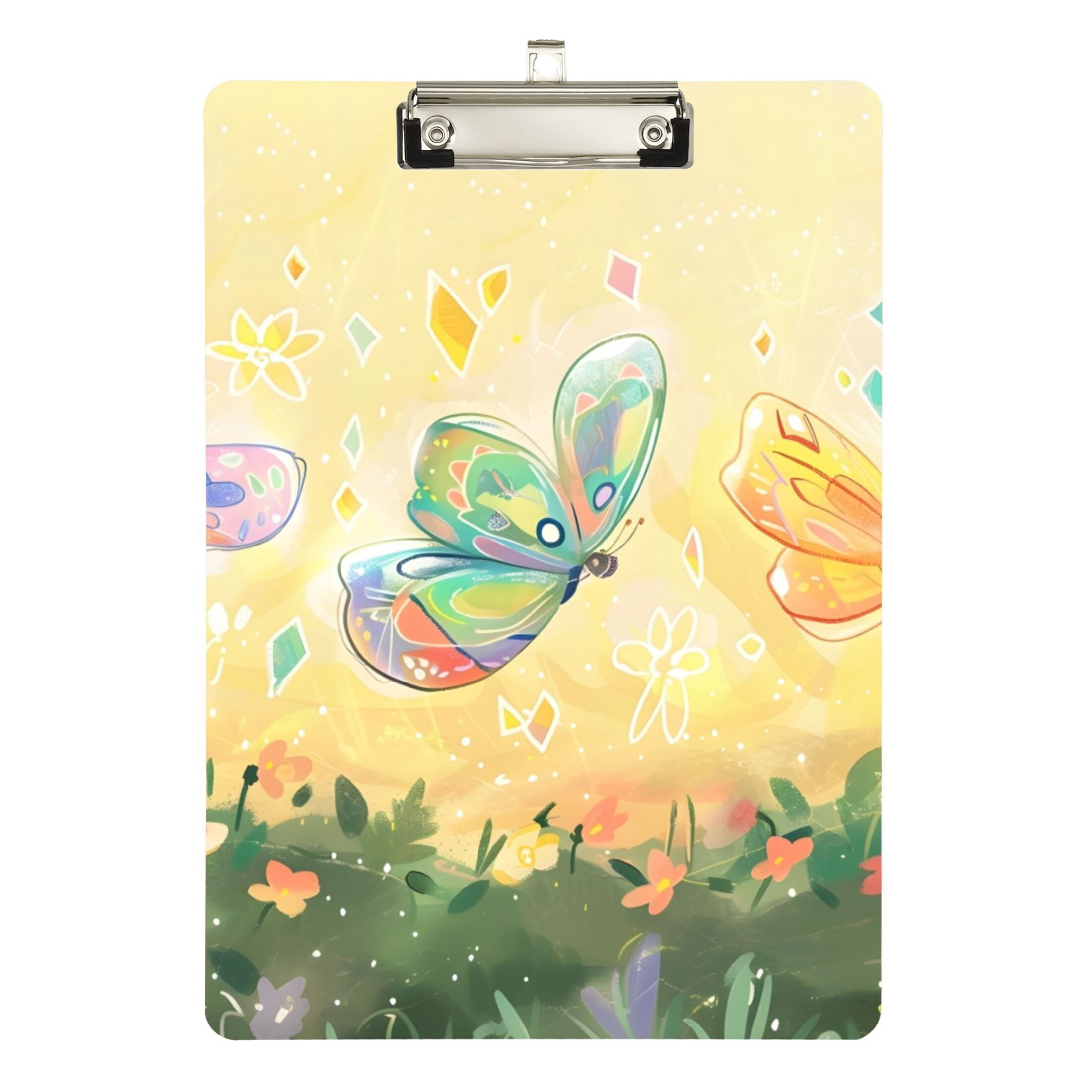 Flowers Leaves and Butterflies Acrylic Clipboard Drawing Board ...