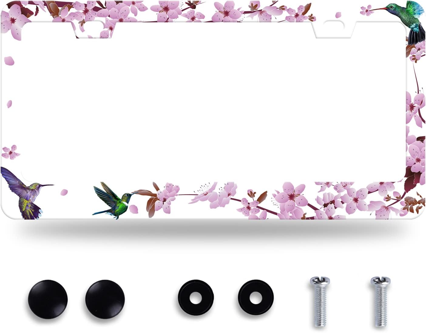 Flowers License Plate Frame Beautiful Bird Floral Plate Holder ...