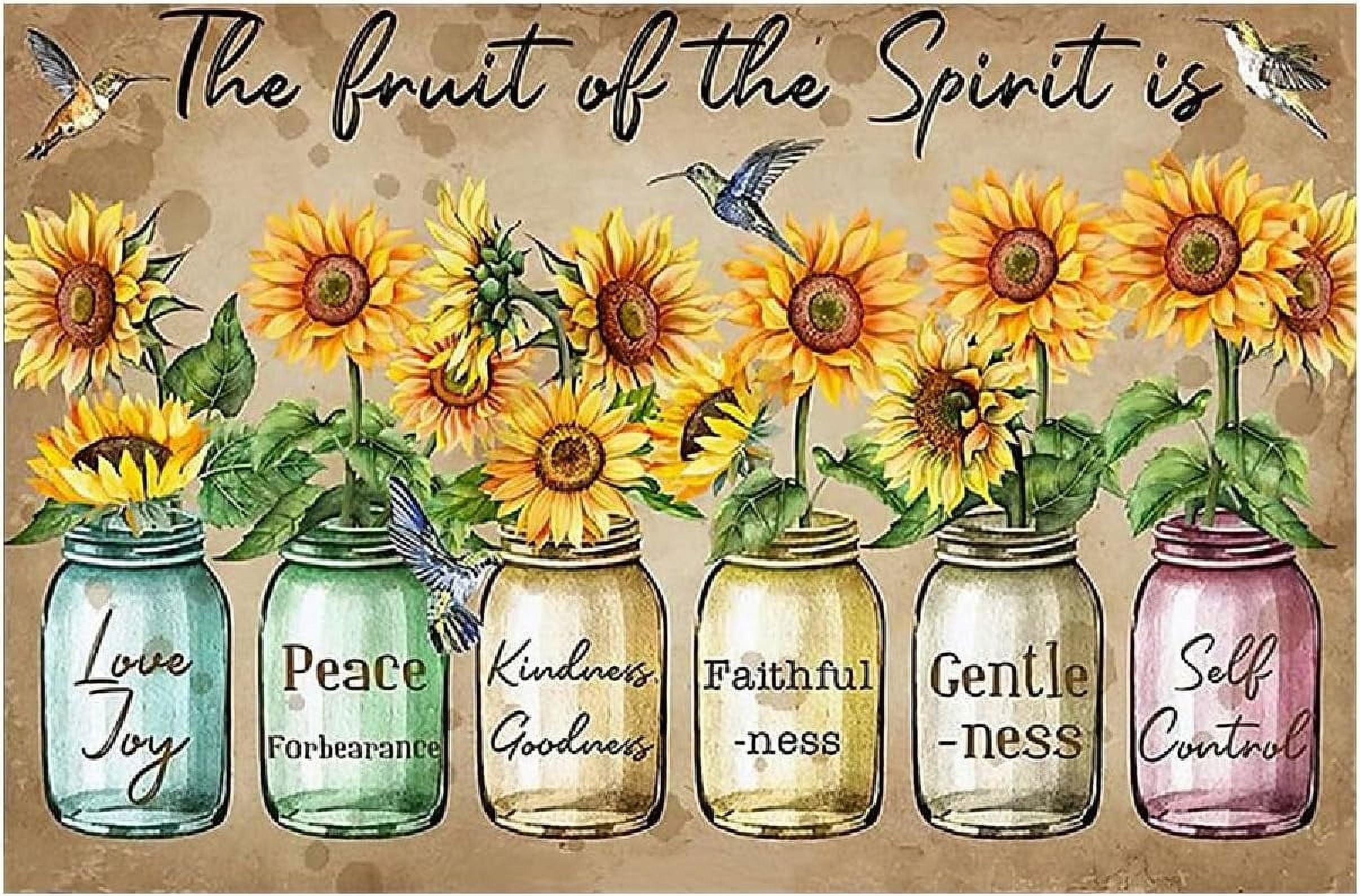 Flowers Metal Sign, Metal Country Rustic Tin Sign, the Fruit of the ...