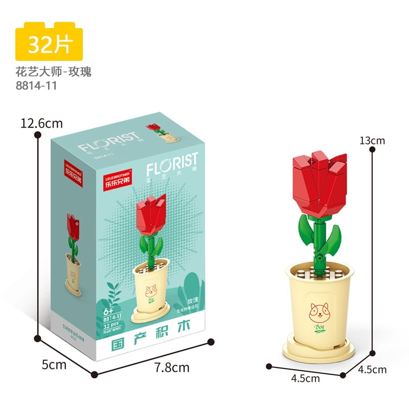 Flowers Mini Building Blocks Set Micro Block for Children Girl 6 8 9 ...