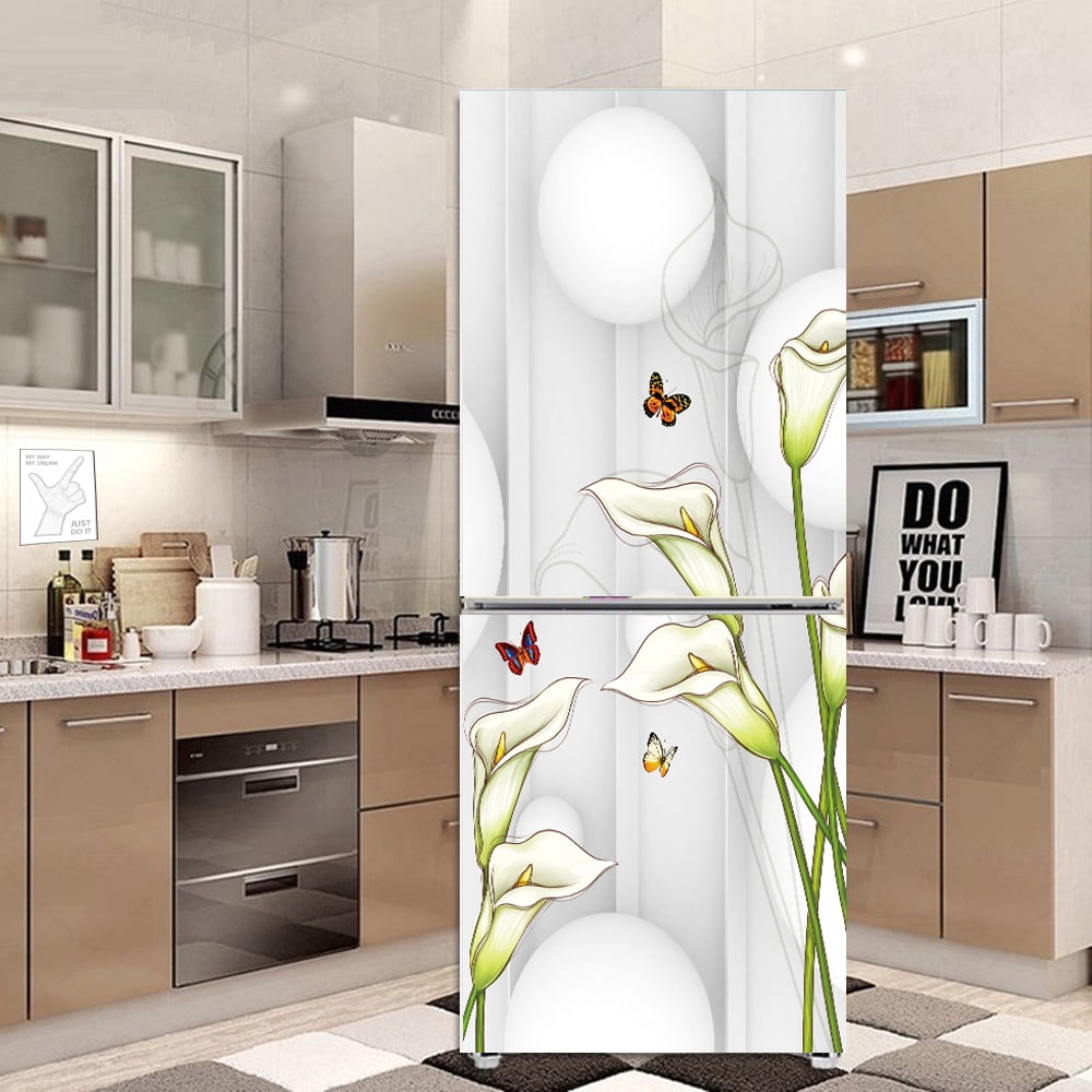 Flowers Modern Style Refrigerator Stickers Film Creative Fully Sticky ...