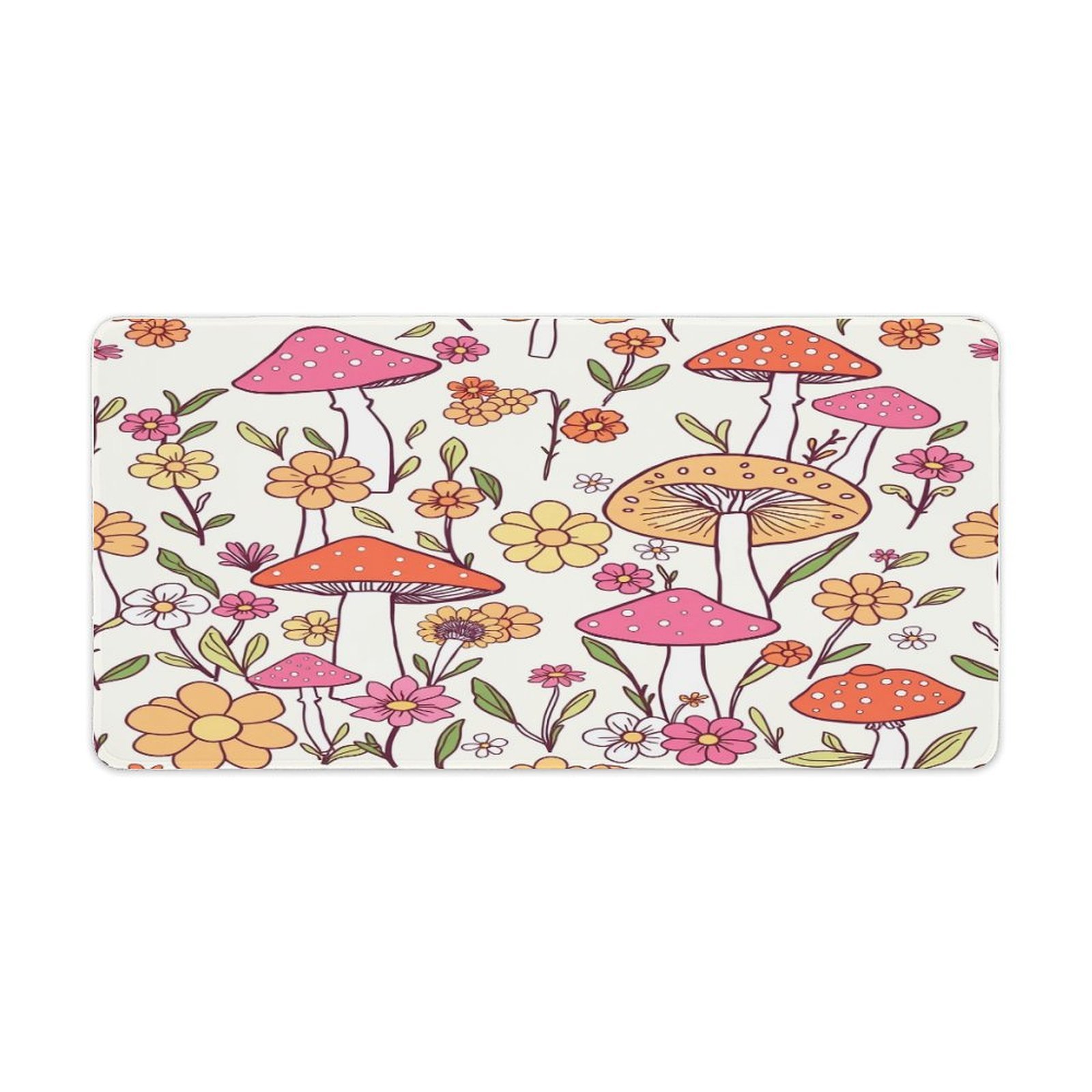 Flowers Mushrooms Pattern Mouse Pad Gamer Keyboard Desk Mats Computer ...