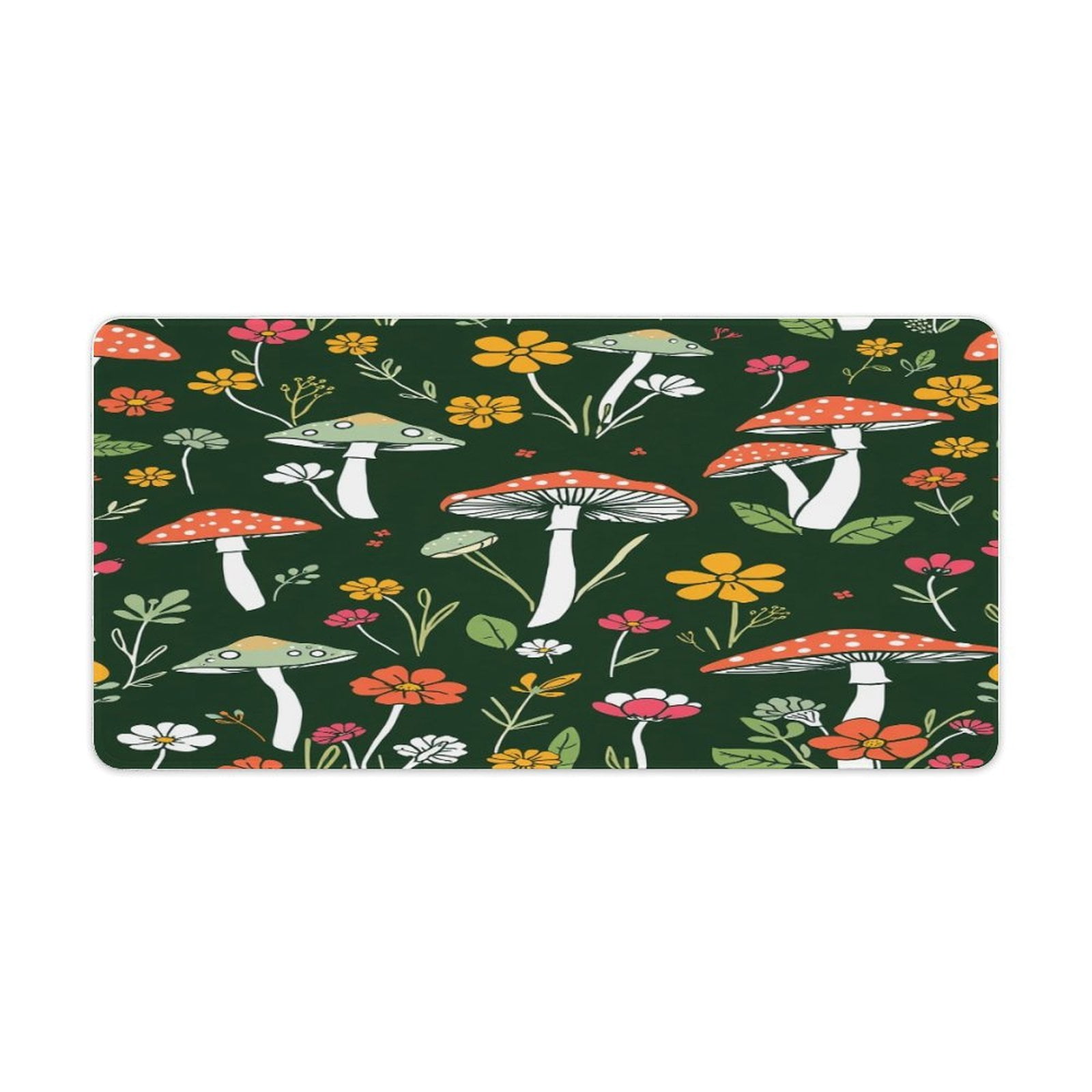 Flowers Mushrooms Pattern Mouse Pad Gamer Keyboard Desk Mats Computer ...