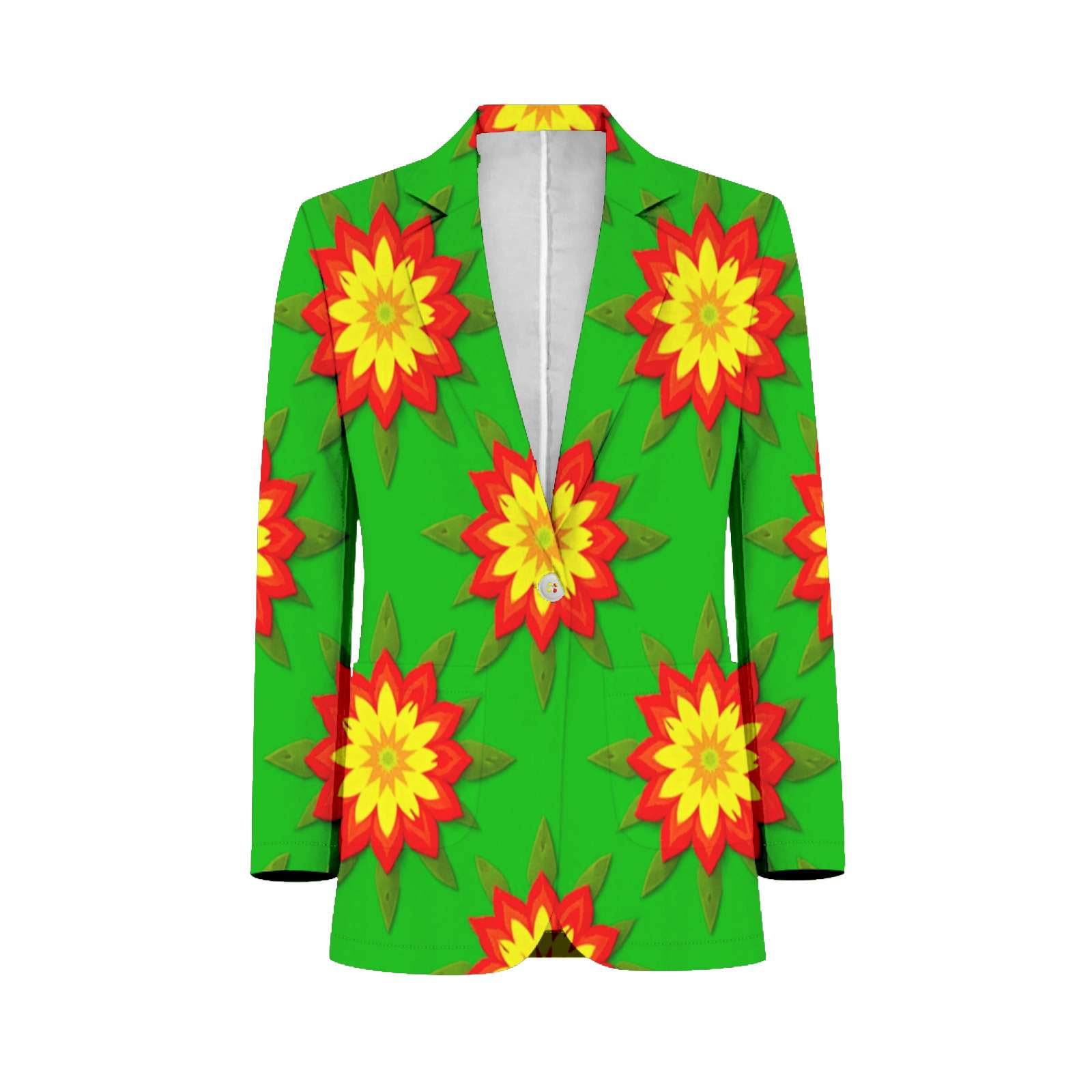Flowers On Green Background Customized Men's Suits full man Shawl ...