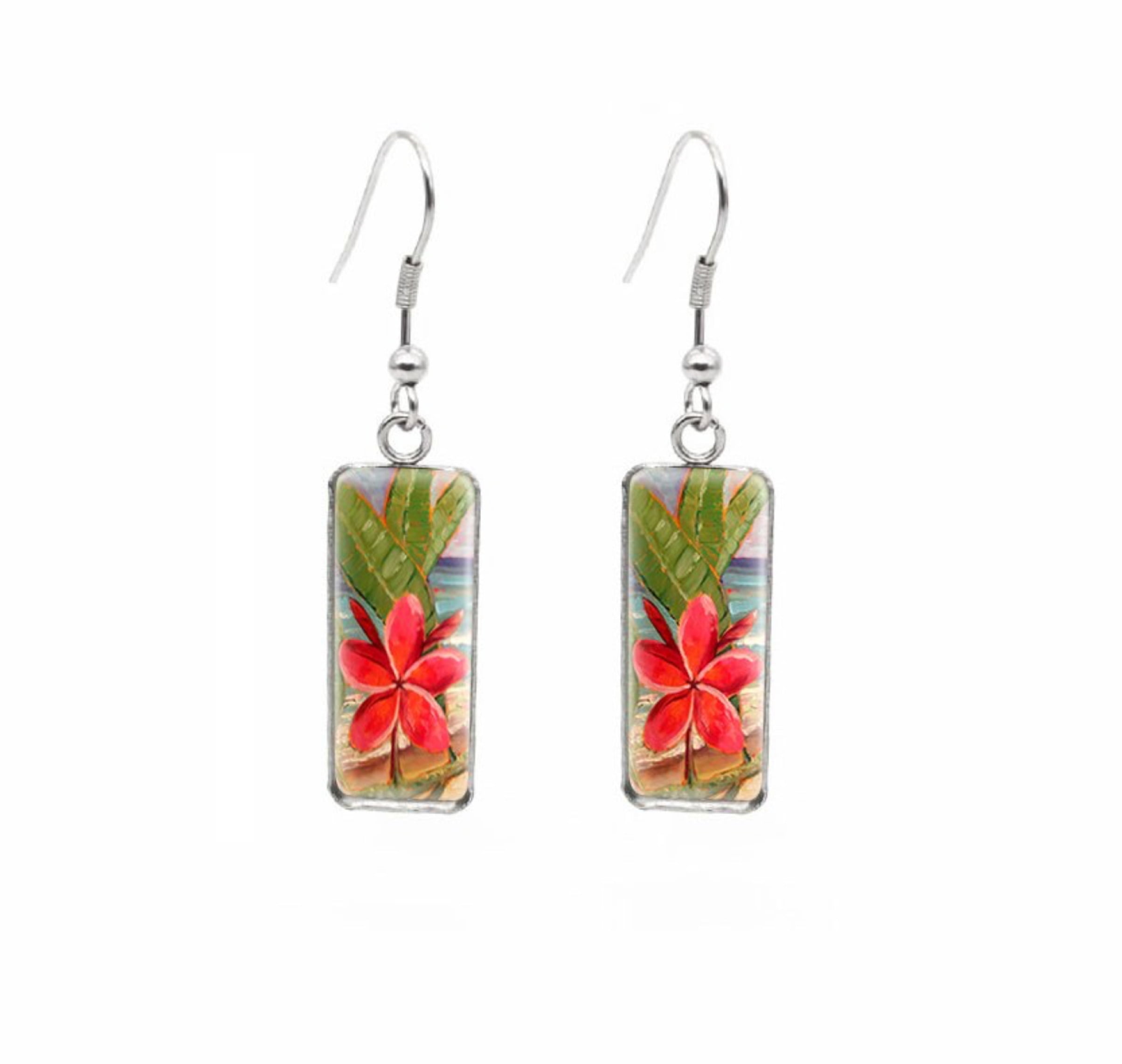 Flowers On The Beach Rectangular Drop Earrings - Walmart.com