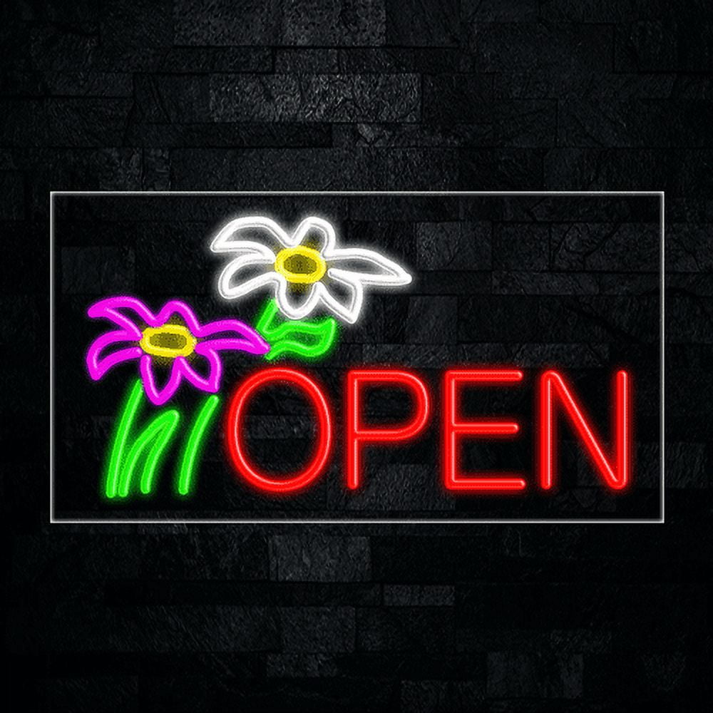 Flowers Open-LED Neon Sign 33"L x 18"H #30689 - Walmart.com