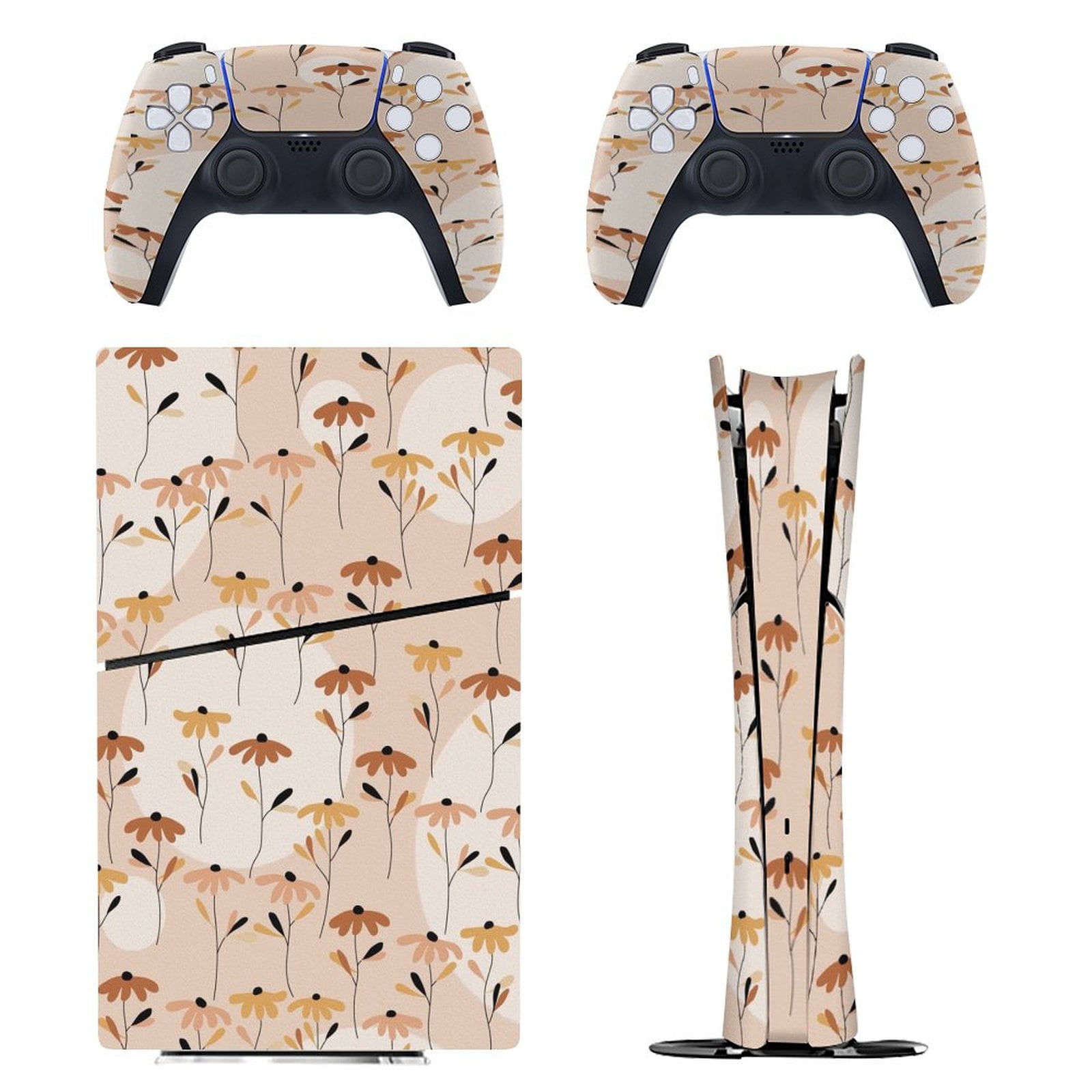 Flowers, Orange Pink PS5/PS5 Slim Digital Disc Skin Sticker For Console ...