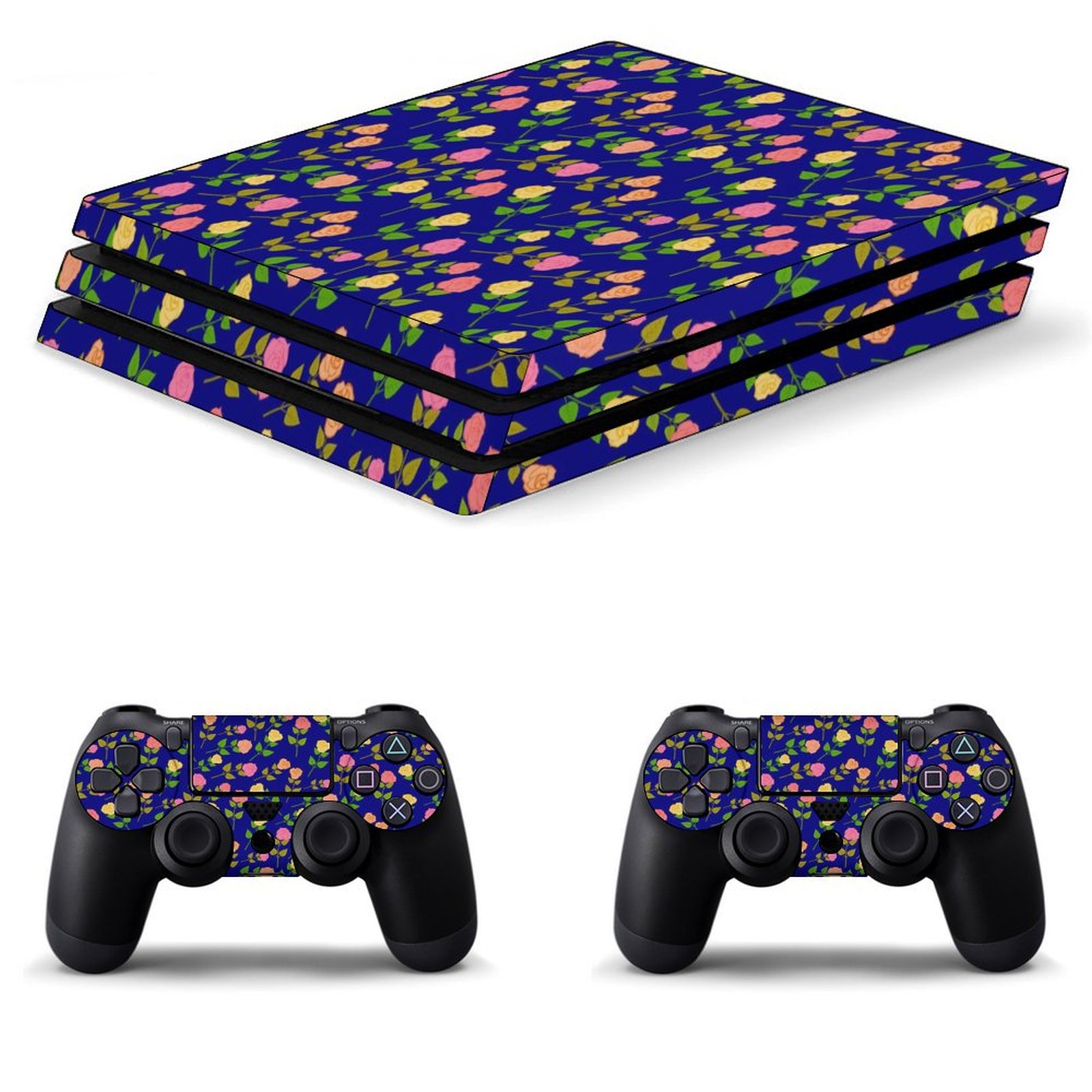 Flowers PS4/PS4 Pro/PS4 Slim Skin Sticker For Console And Controller ...