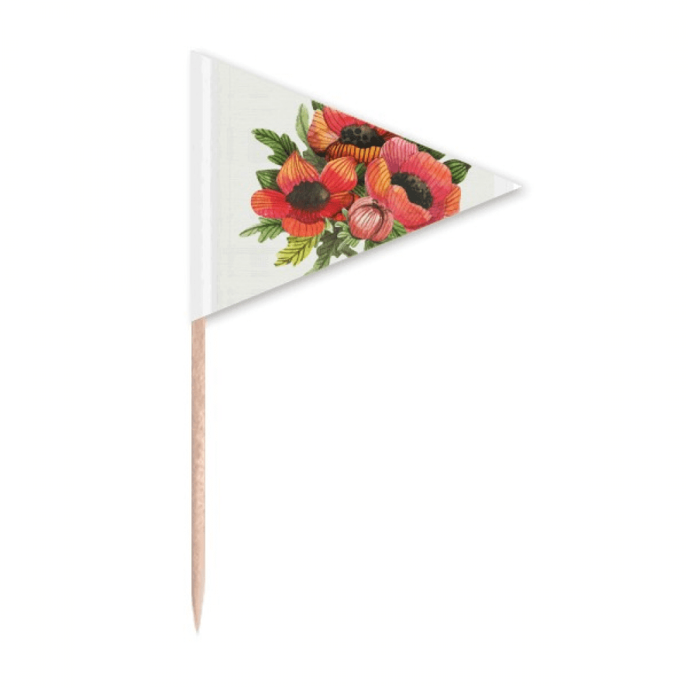 Flowers Painting Corn Toothpick Triangle Cupcake Toppers Flag - Walmart.com