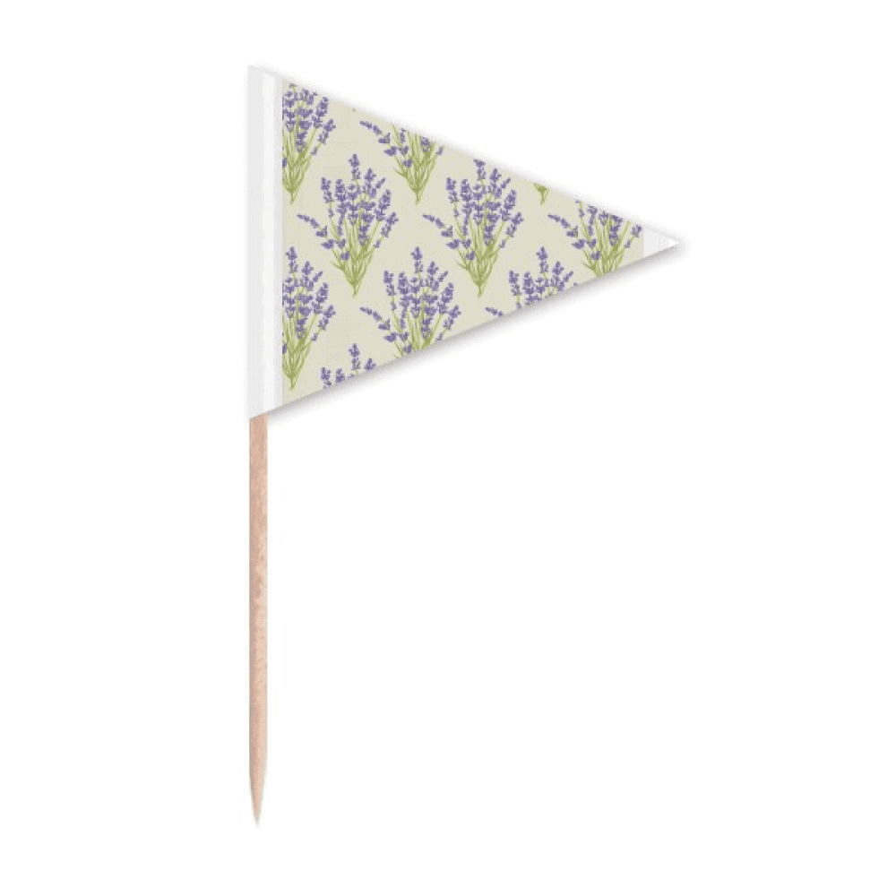 Flowers Painting lavender Toothpick Triangle Cupcake Toppers Flag ...