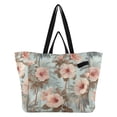 Flowers Palm Trees Tropical Foldable Canvas Tote Bags Reusable Grocery ...