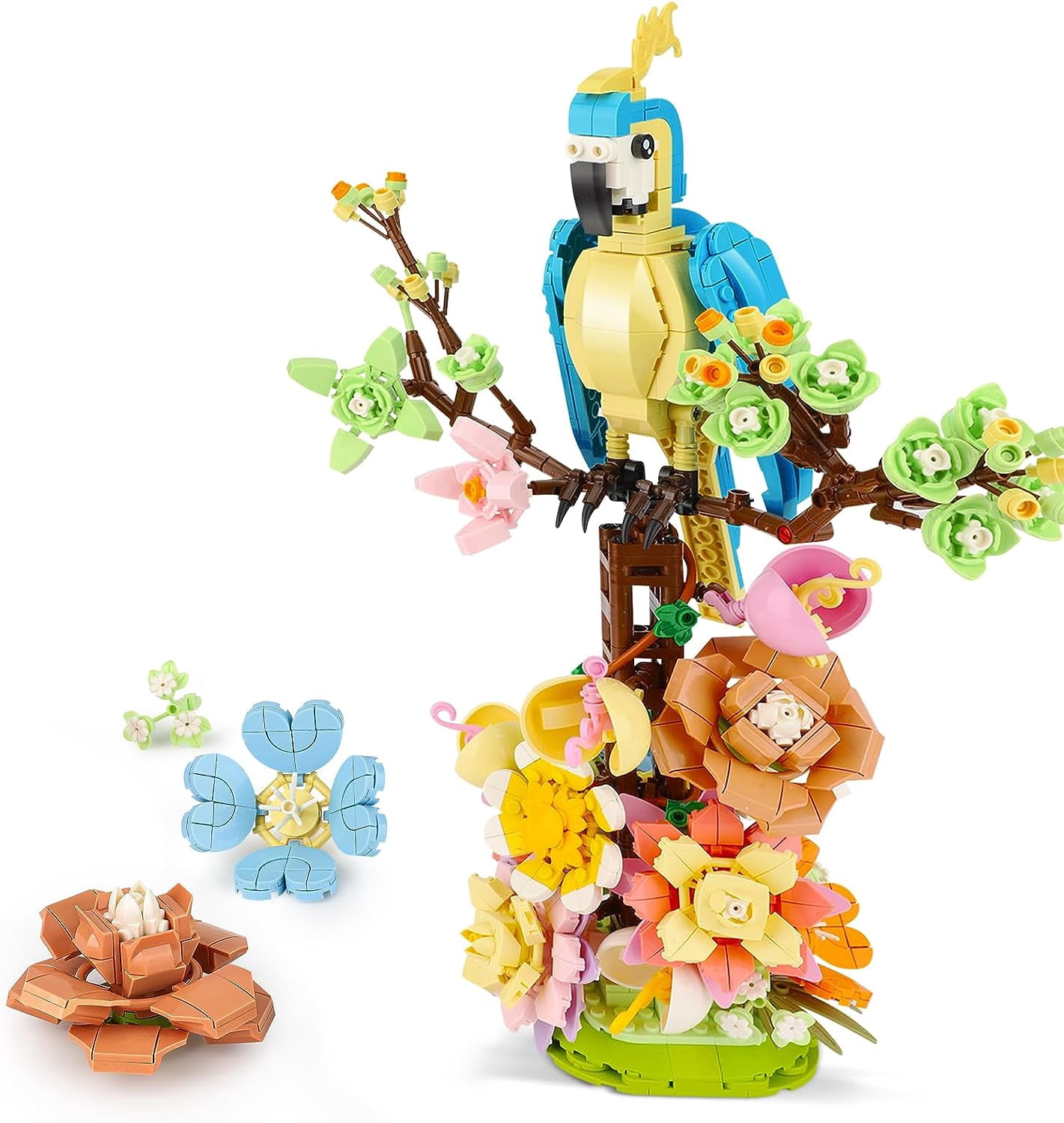 Flowers and Parrot Building Set, Botanical Collection - 1162pcs, Age 8 ...