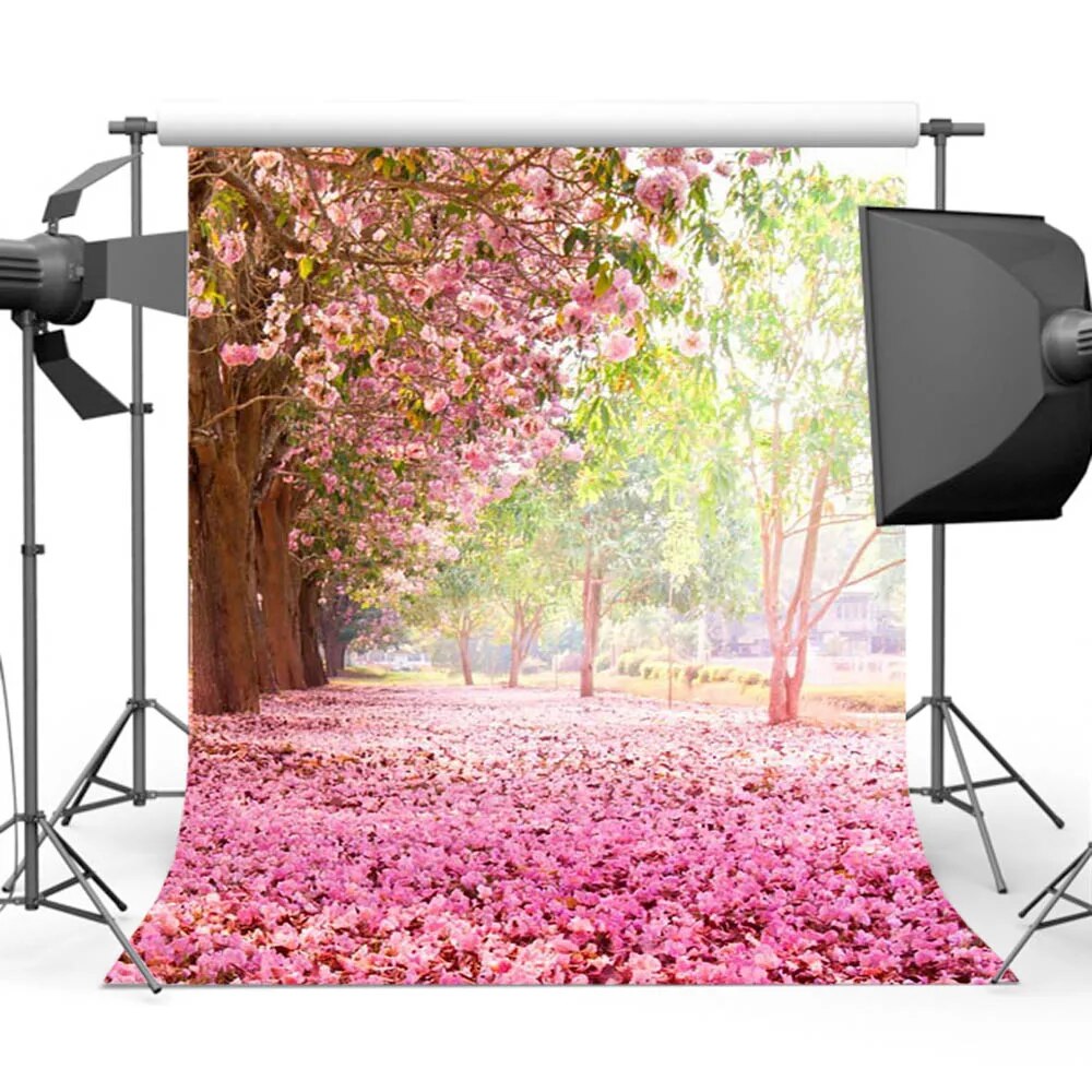 Flowers Path Background for Photography Spring Scenic Photo Backdrop ...