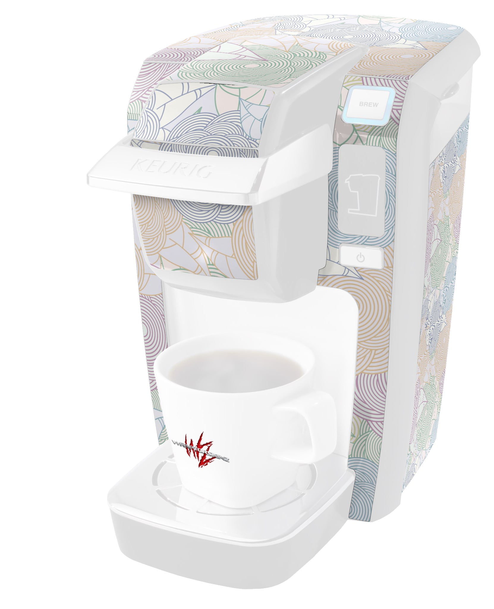 Flowers Pattern 10 - Decal Style Vinyl Skin fits Keurig K10 / K15 Mini ...