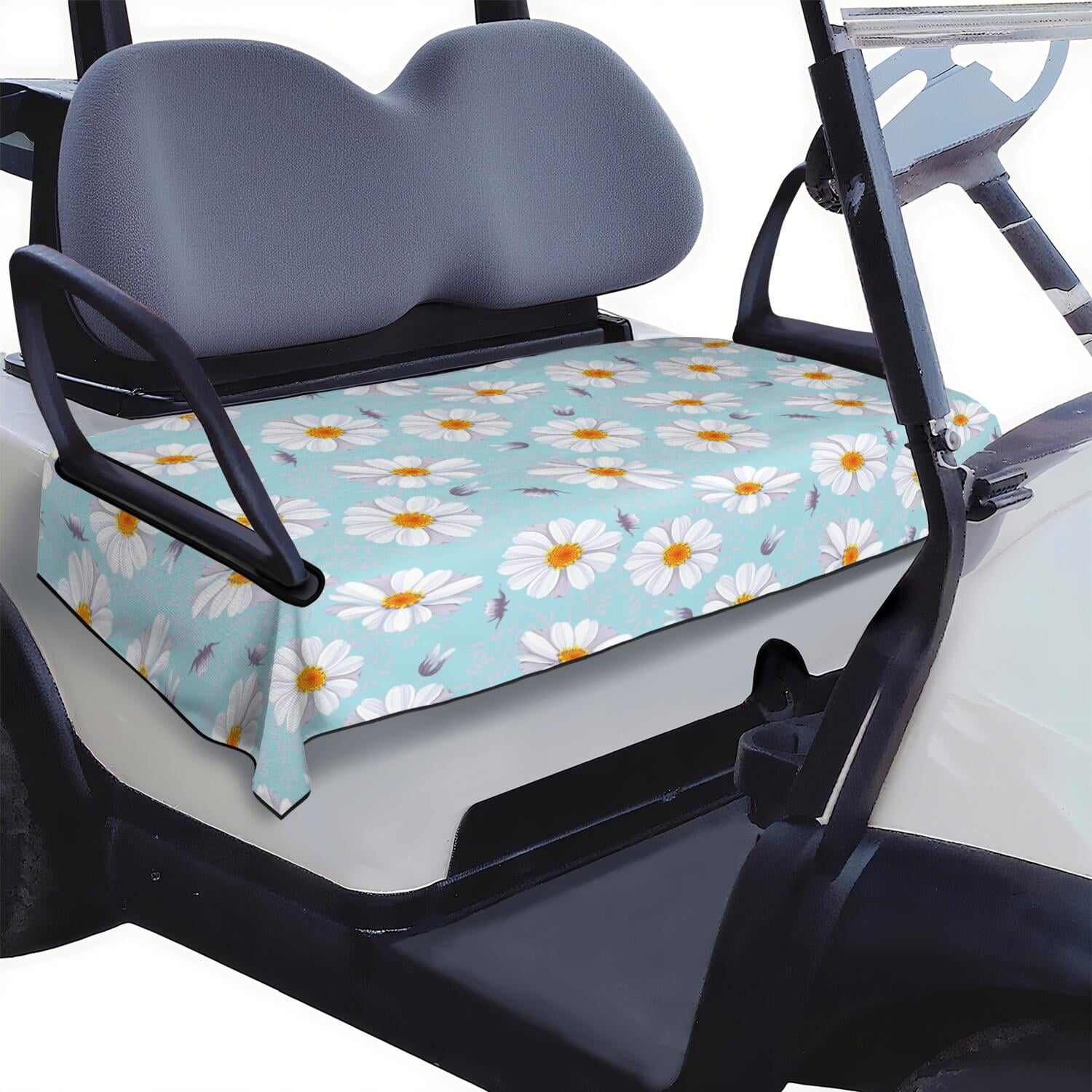 Flowers Pattern Golf Cart Seat Protector 51" x 31", Cooling Front Bench ...