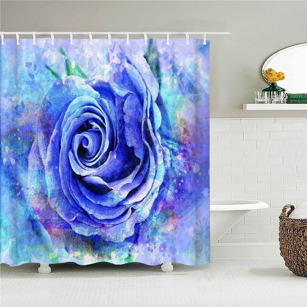 Flowers Pattern Printing Bath Curtain Waterproof Fabric Shower Curtains