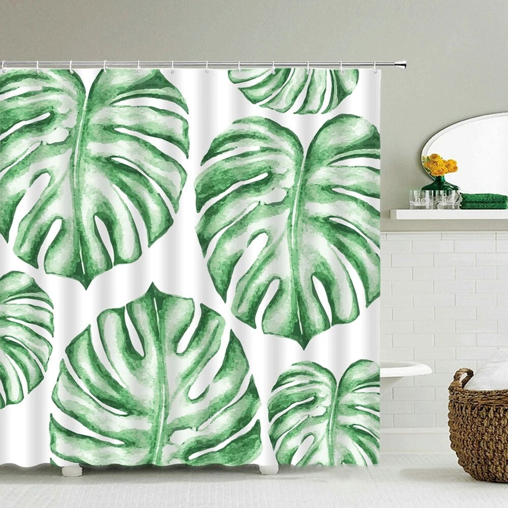 Flowers Pattern Shower Curtains Waterproof Polyester Bath Screen ...