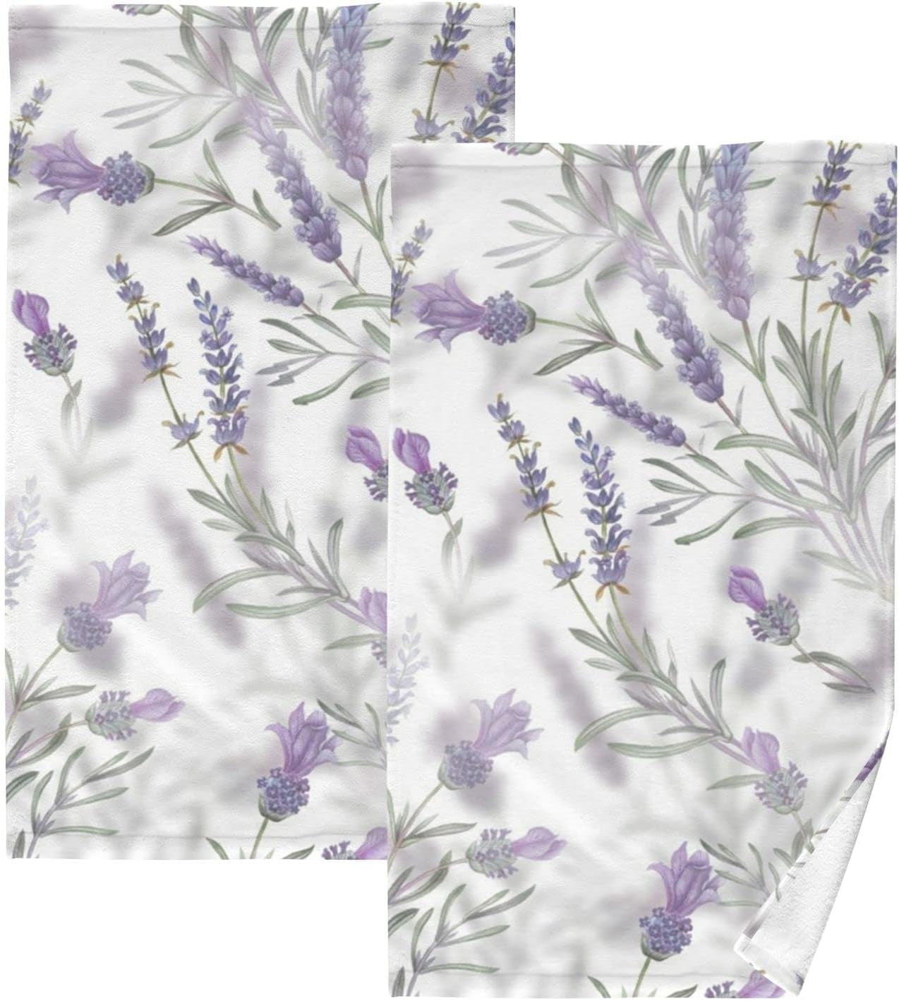 Flowers Pattern Towels 2 Piece Cotton Hand Towels, Ultra Soft and ...