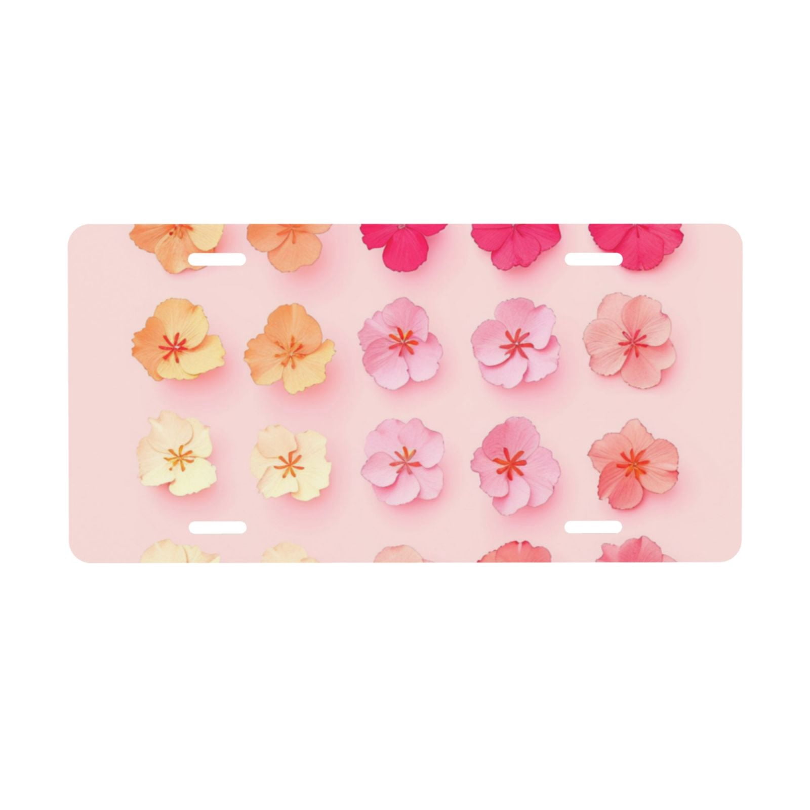 Flowers Pink Bloom License Plate 6" x 12" Decorative Metal Car Front ...