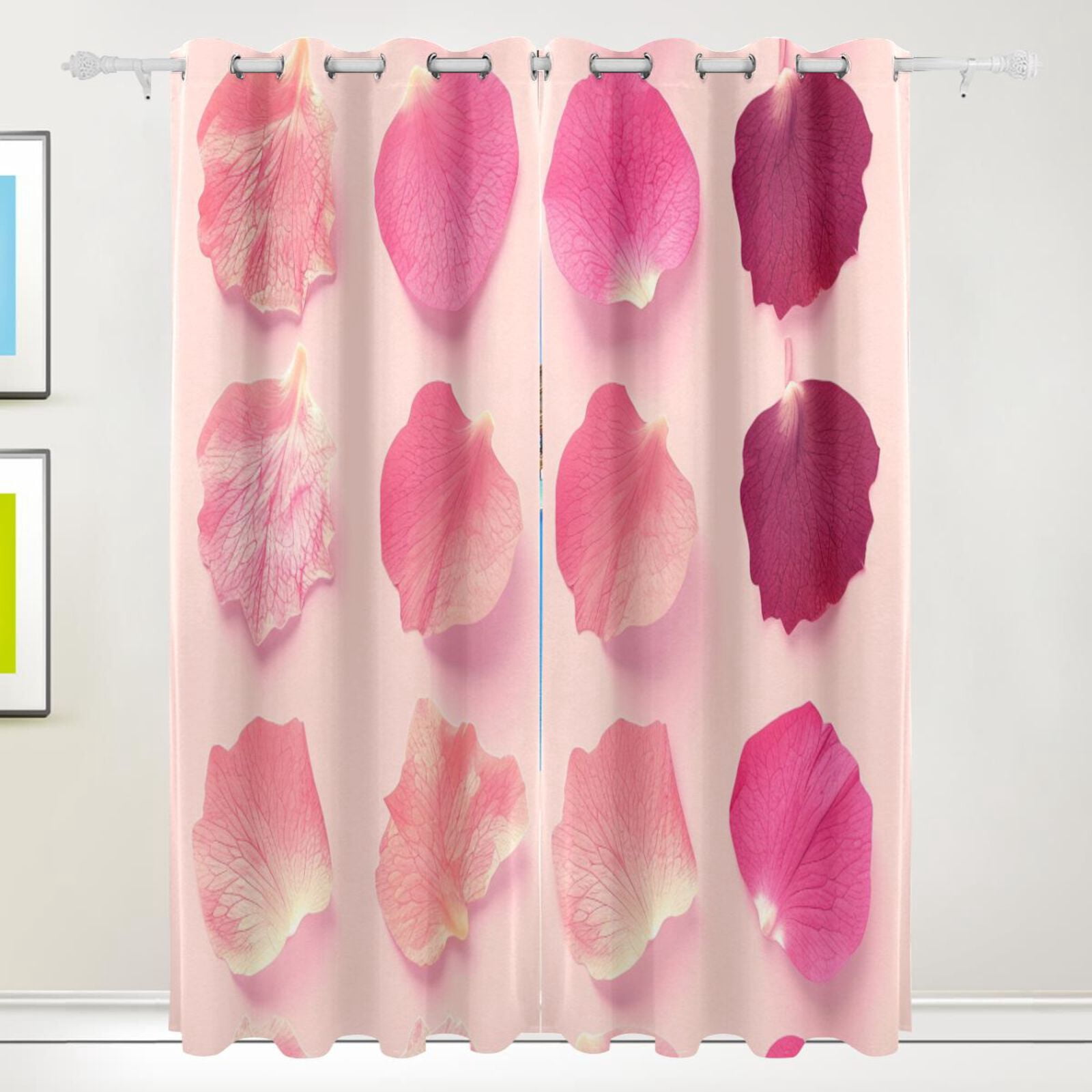 Flowers Pink Bloom Pattern Room Blackout Cutrains Original Design ...