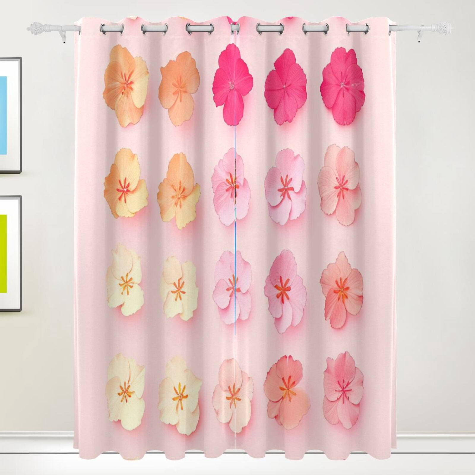 Flowers Pink Bloom Room Blackout Cutrains Original Design Summer ...