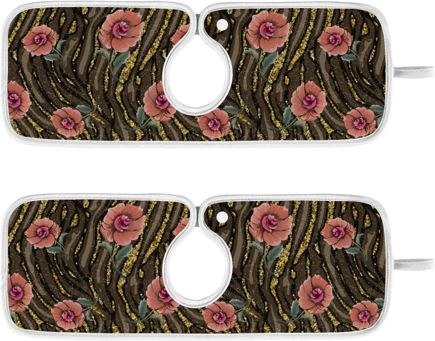 Flowers Pink Summer Sink Splash Guard for Faucet 2 Packs Faucet ...