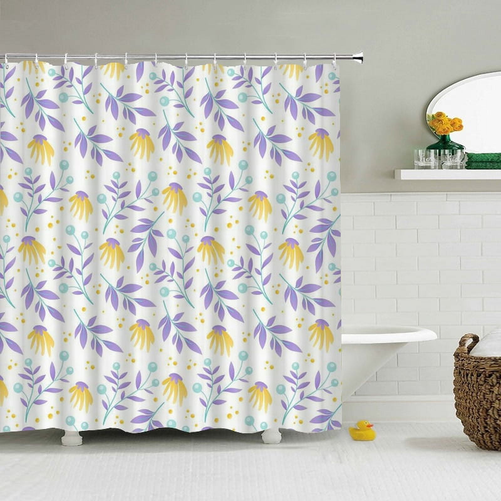 Flowers Plants 3d Bathroom Curtain With Shower Curtains Waterproof ...