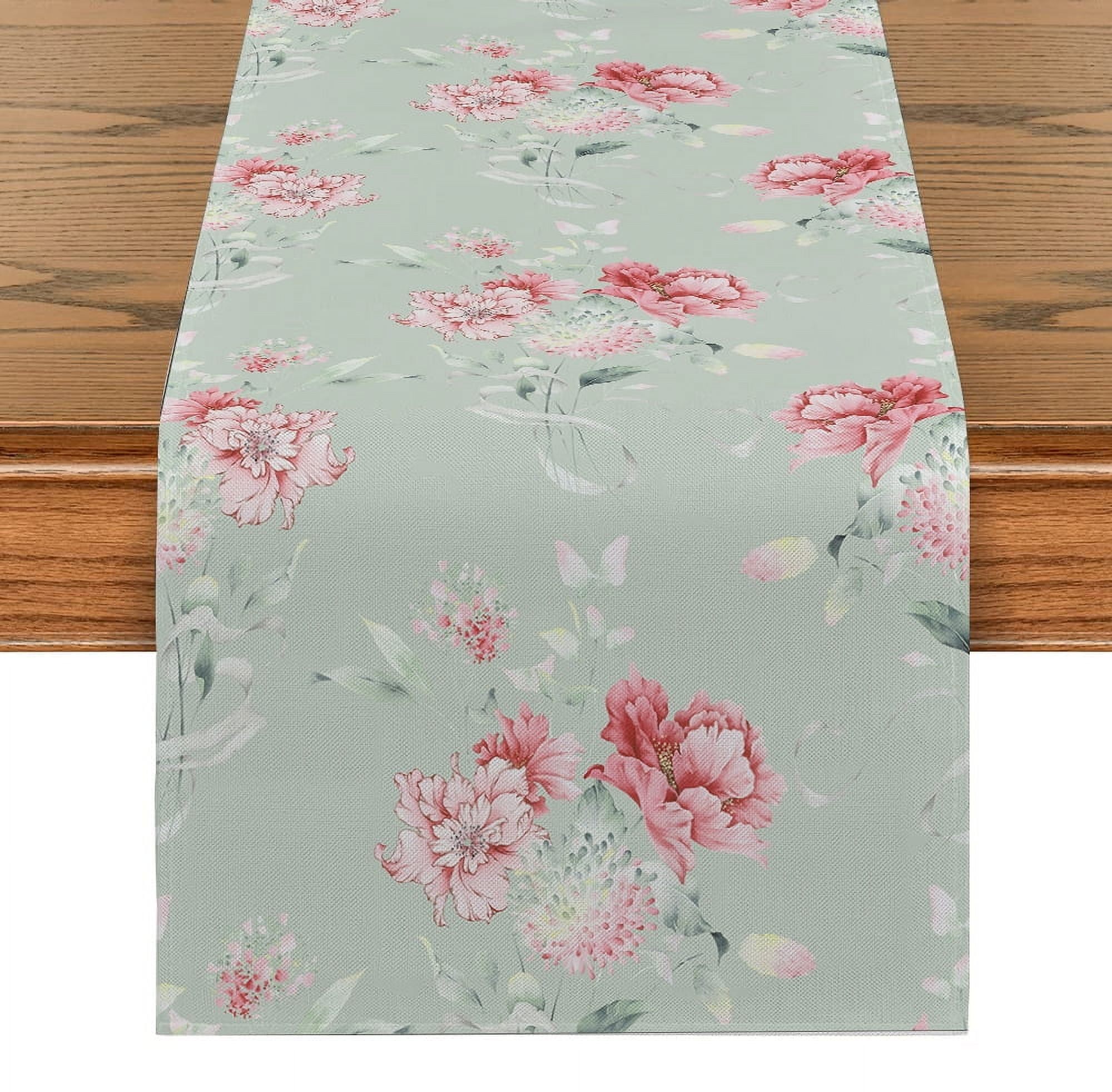 Flowers Plants Branches Leaves Table Runners Kitchen Table ration ...