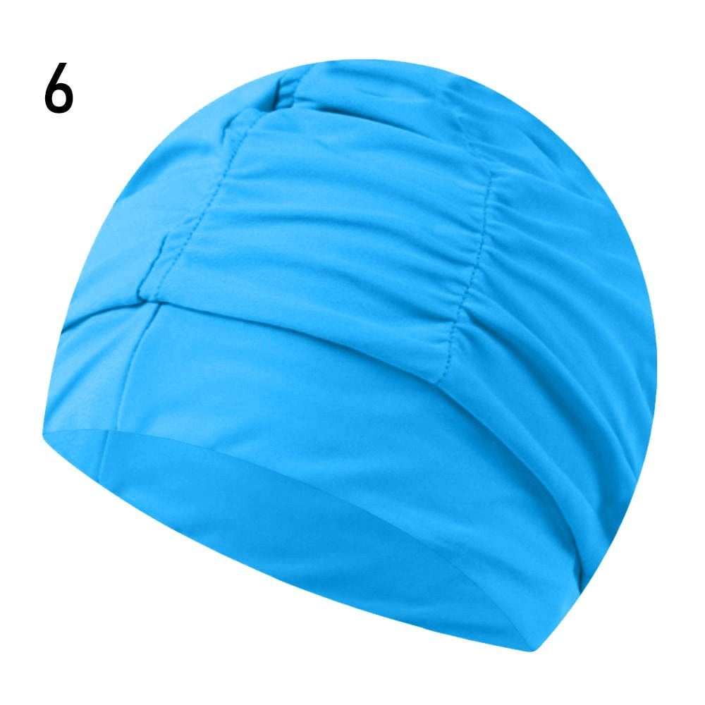 Flowers Printed Ears Pleated Sports Accessories Pool Bathing Hats Long ...