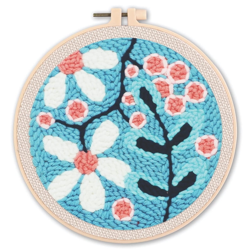 Flowers Punch Needle Kits Adults Beginner, Handcraft DIY Craft Hoop Kit ...