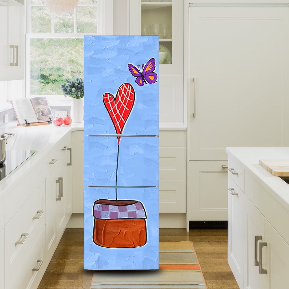 Flowers Refridge Stickers Refrigerator Wallpaper Self adhesive Door ...