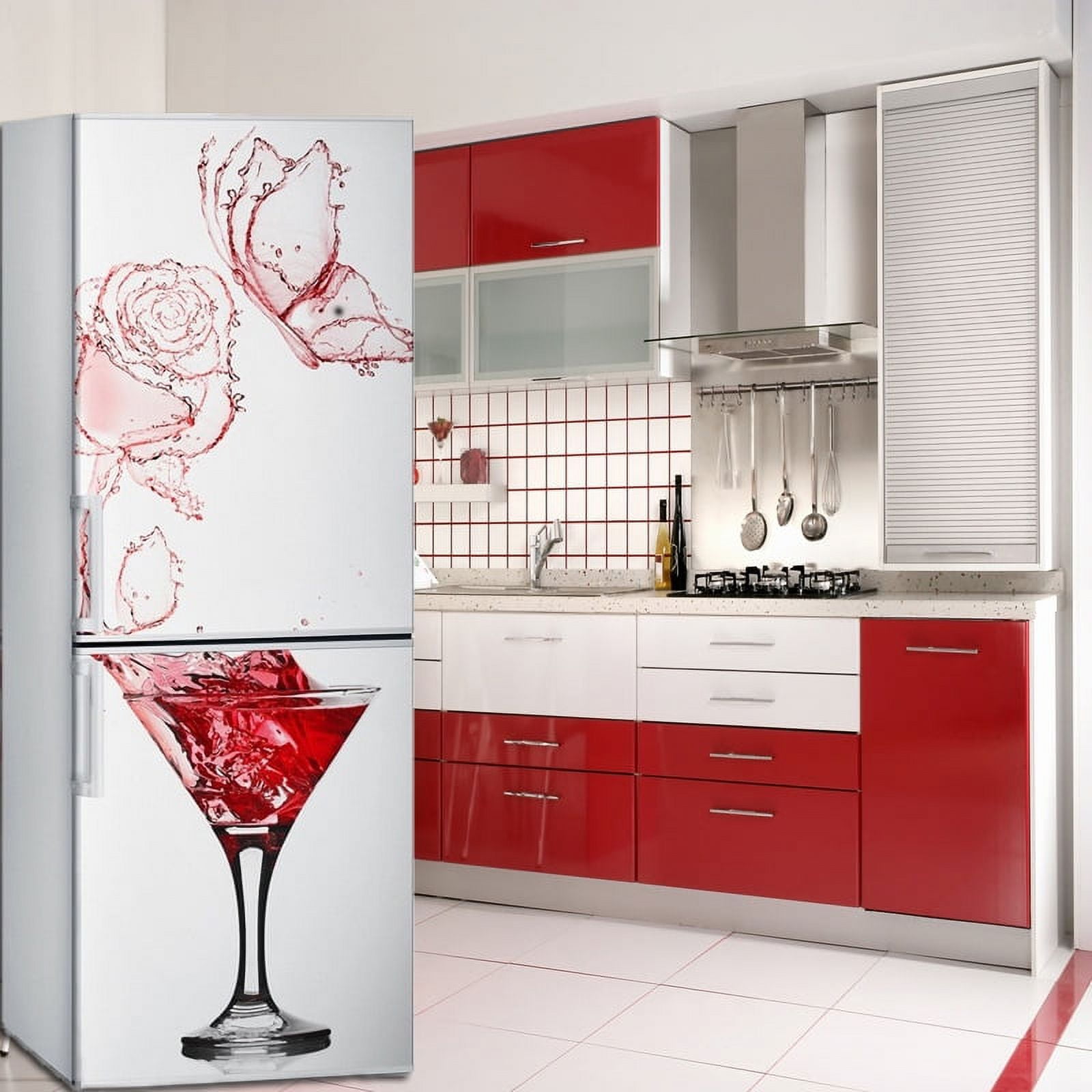 Flowers Refridge Stickers Refrigerator Wallpaper Self adhesive Door ...