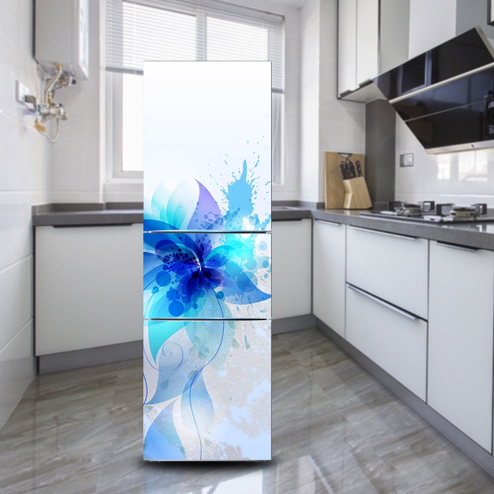 Flowers Refridge Stickers Refrigerator Wallpaper Self adhesive Door ...