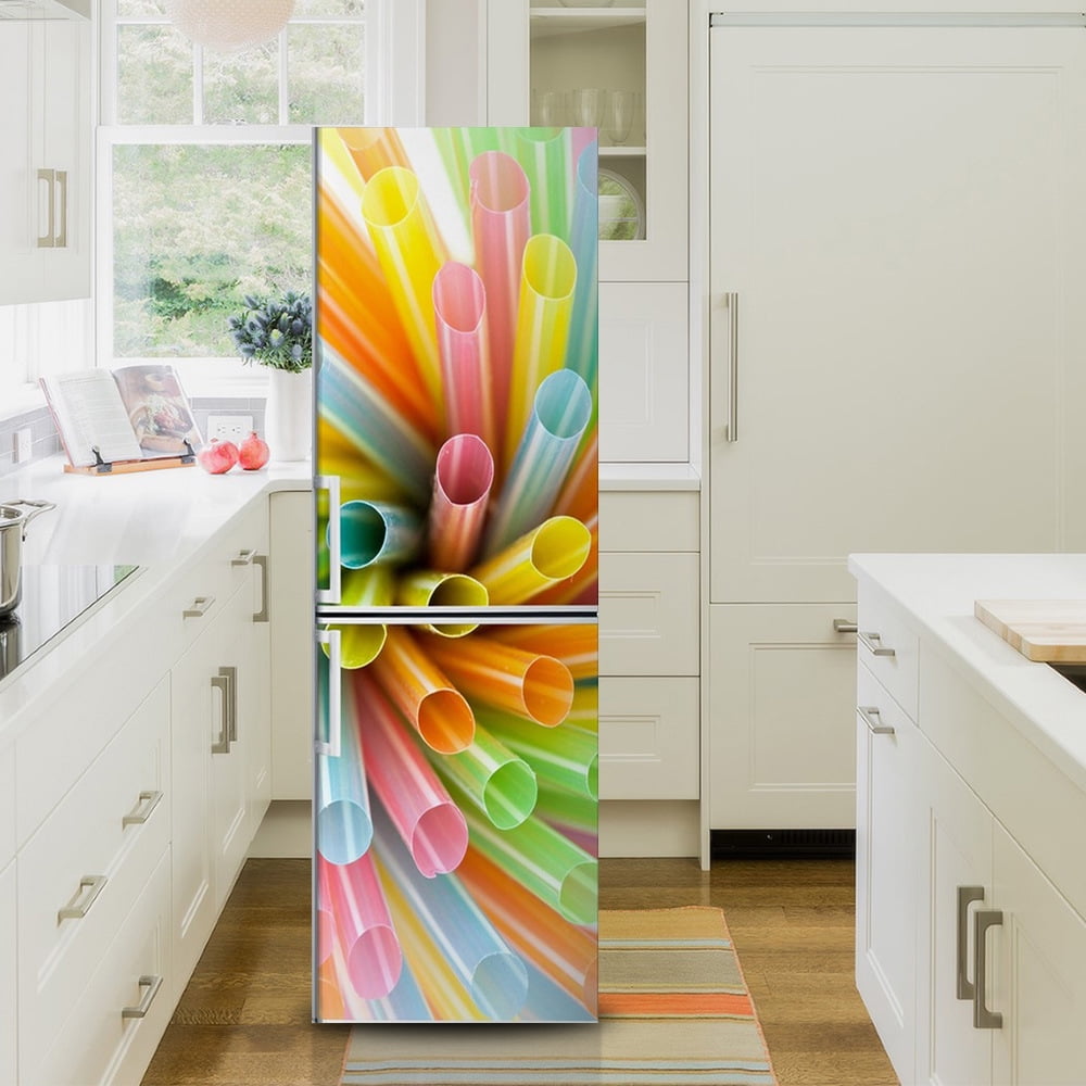 Flowers Refridge Stickers Refrigerator Wallpaper Self adhesive Door ...