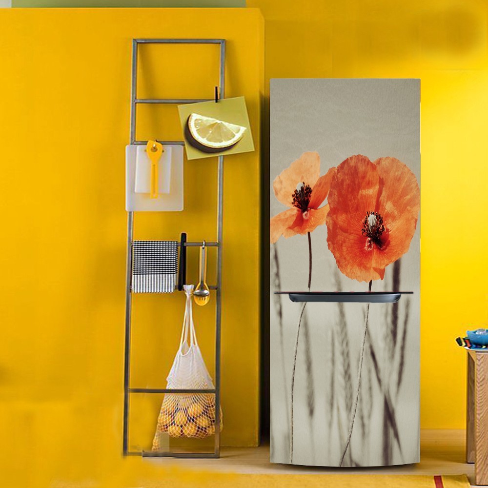 Flowers Refridge Stickers Refrigerator Wallpaper Self adhesive Door ...
