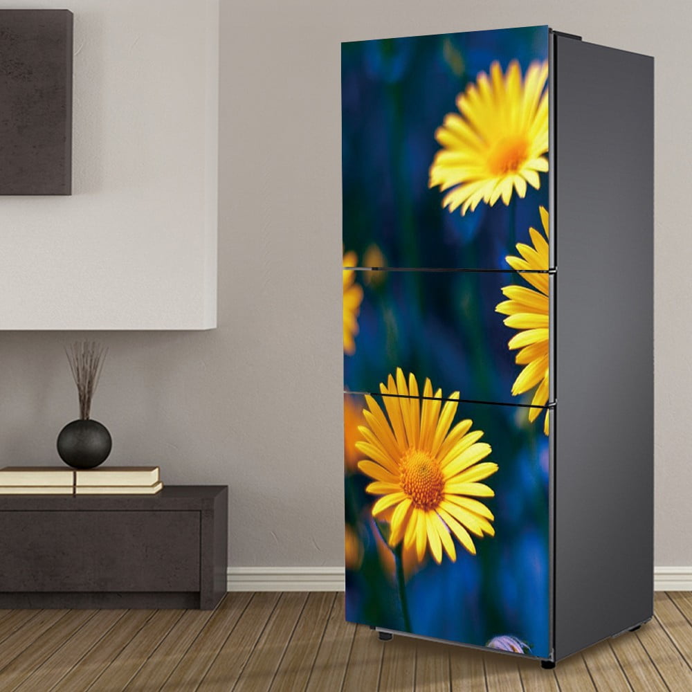 Flowers Refridge Stickers Refrigerator Wallpaper Self adhesive Door ...