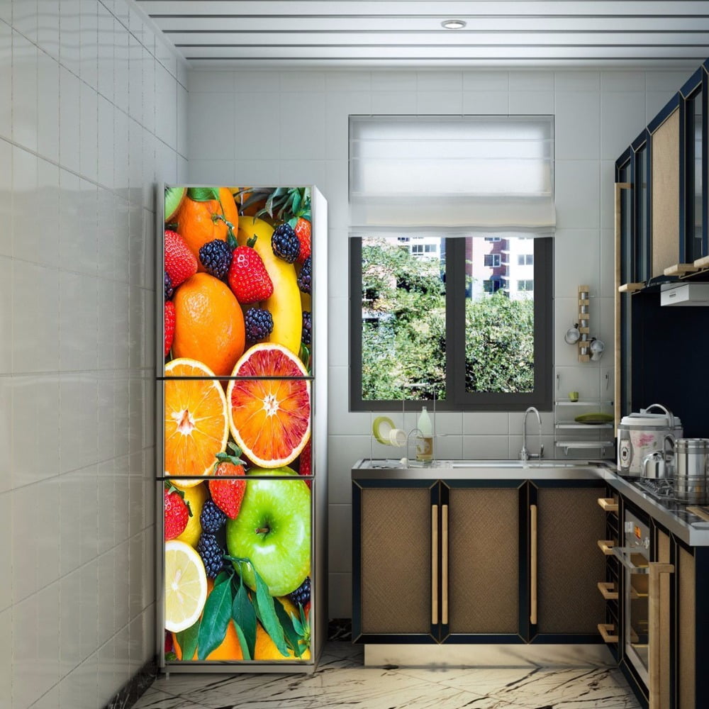 Flowers Refridge Stickers Refrigerator Wallpaper Self adhesive Door ...