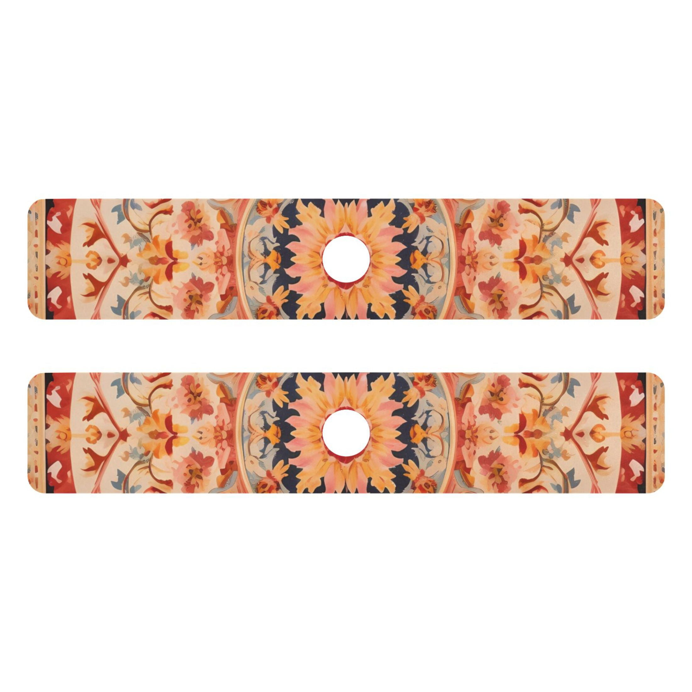 Flowers Retro Pattern 2 Pack Sink Splash Guard Faucet Drying Mat ...