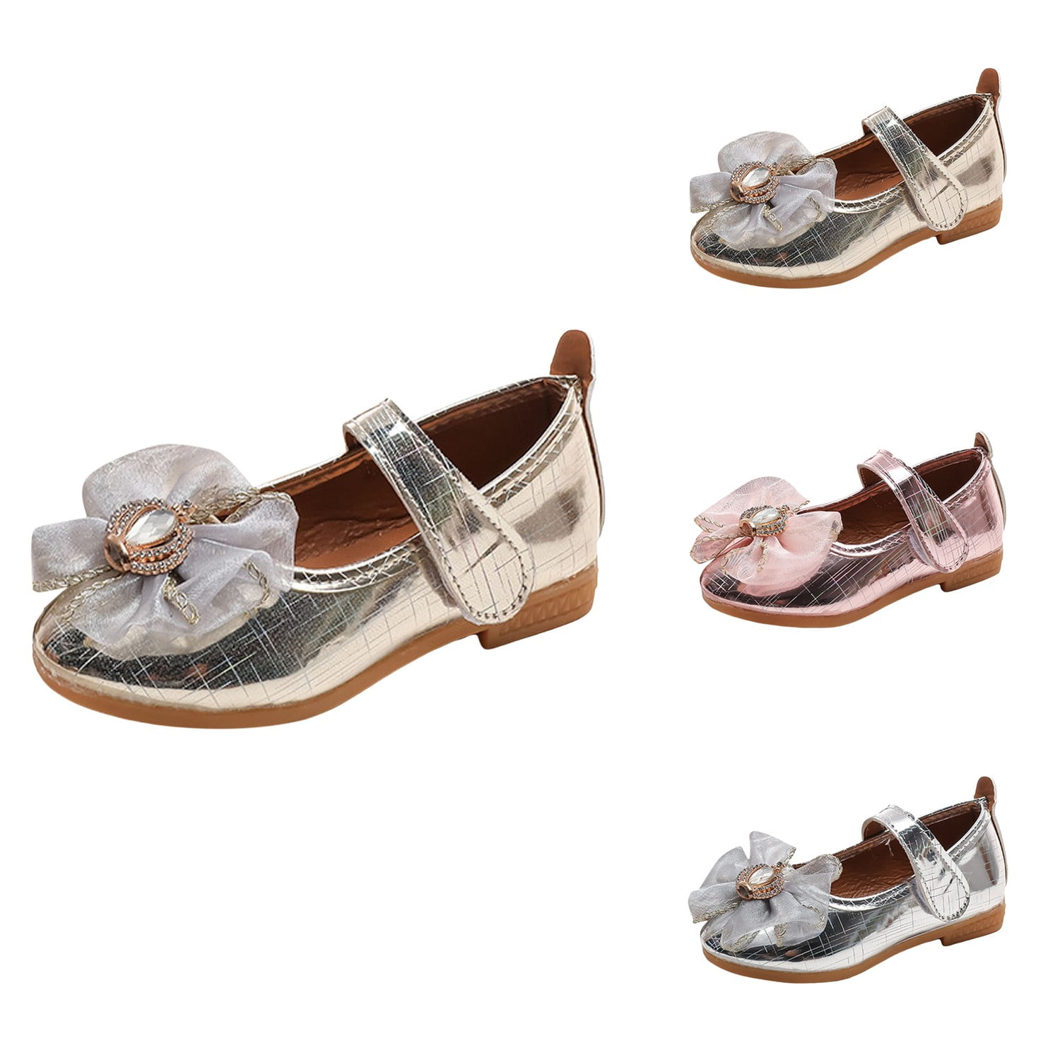 Flowers Rhinestones Decorated Girls Sandals, Lightweight Flat Bottom ...