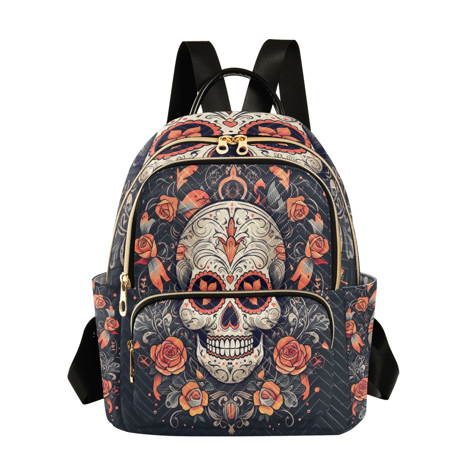 Flowers Roses in Human Skeleton Travel Laptop Backpack Casual Daypack ...