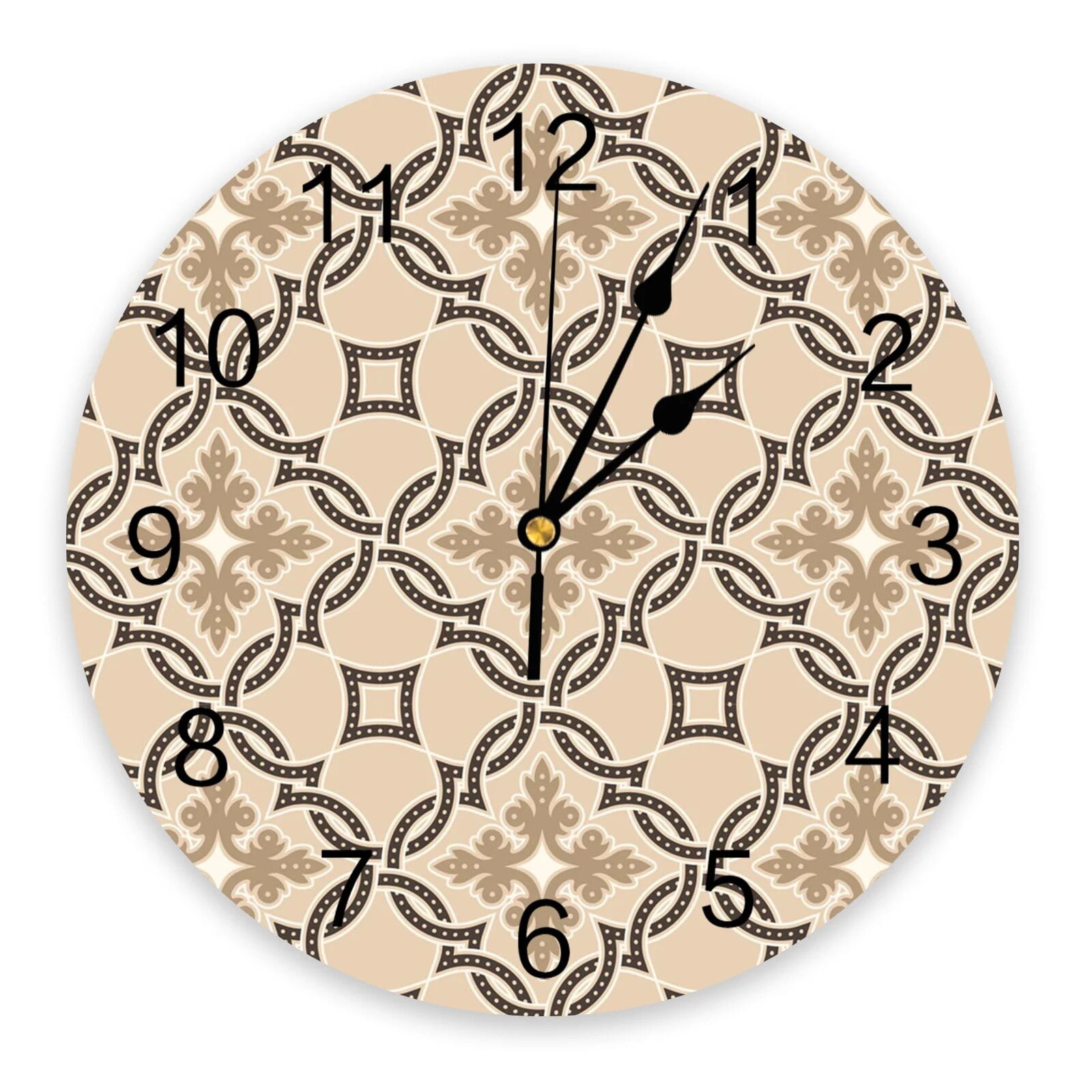 Flowers Round Lines Texture PVC Wall Clock Modern Design Living Room ...