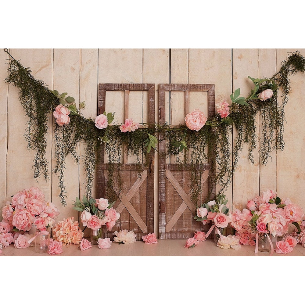 Flowers Scene Backdrops Valentines Day Wood Board Interior Kids ...