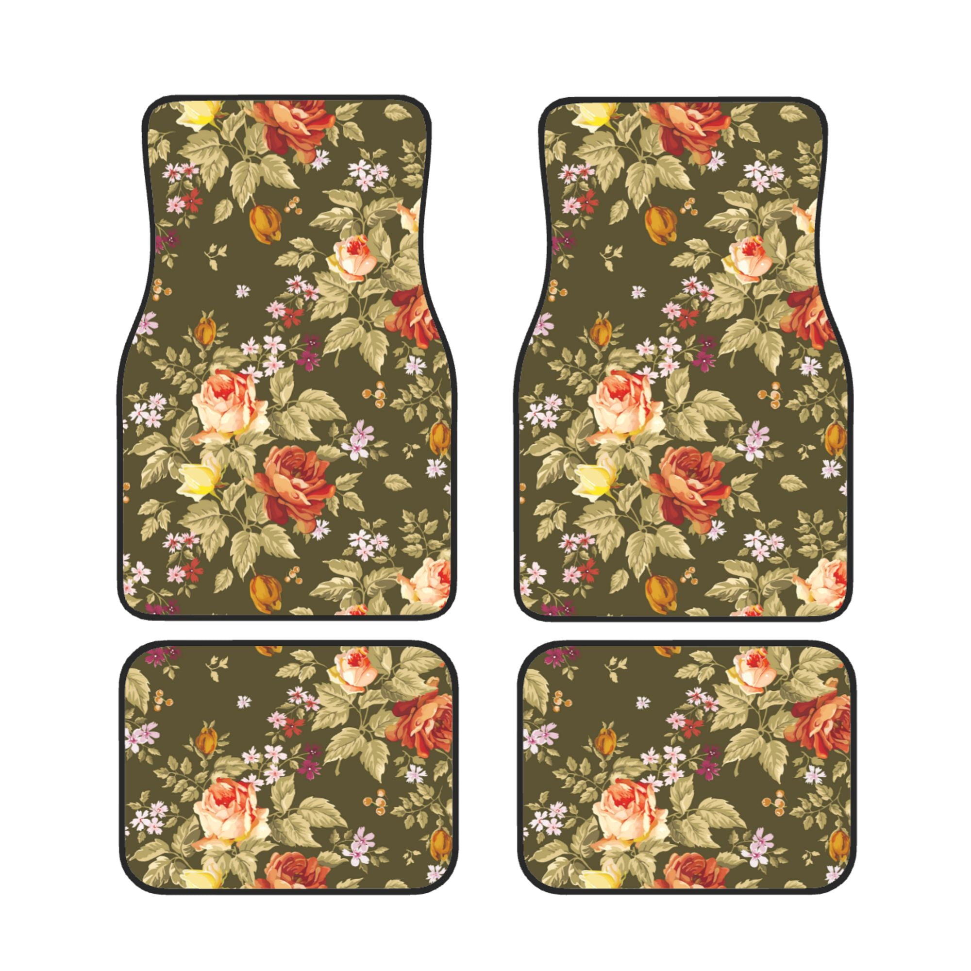 Flowers Seamless Background Universal Fit Carpet Floor Mats For Car Suv ...