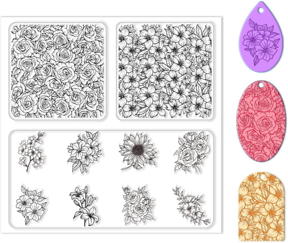 Flowers Silicone Clay Texture Sheet Rose Sunflower Silicone Texture ...