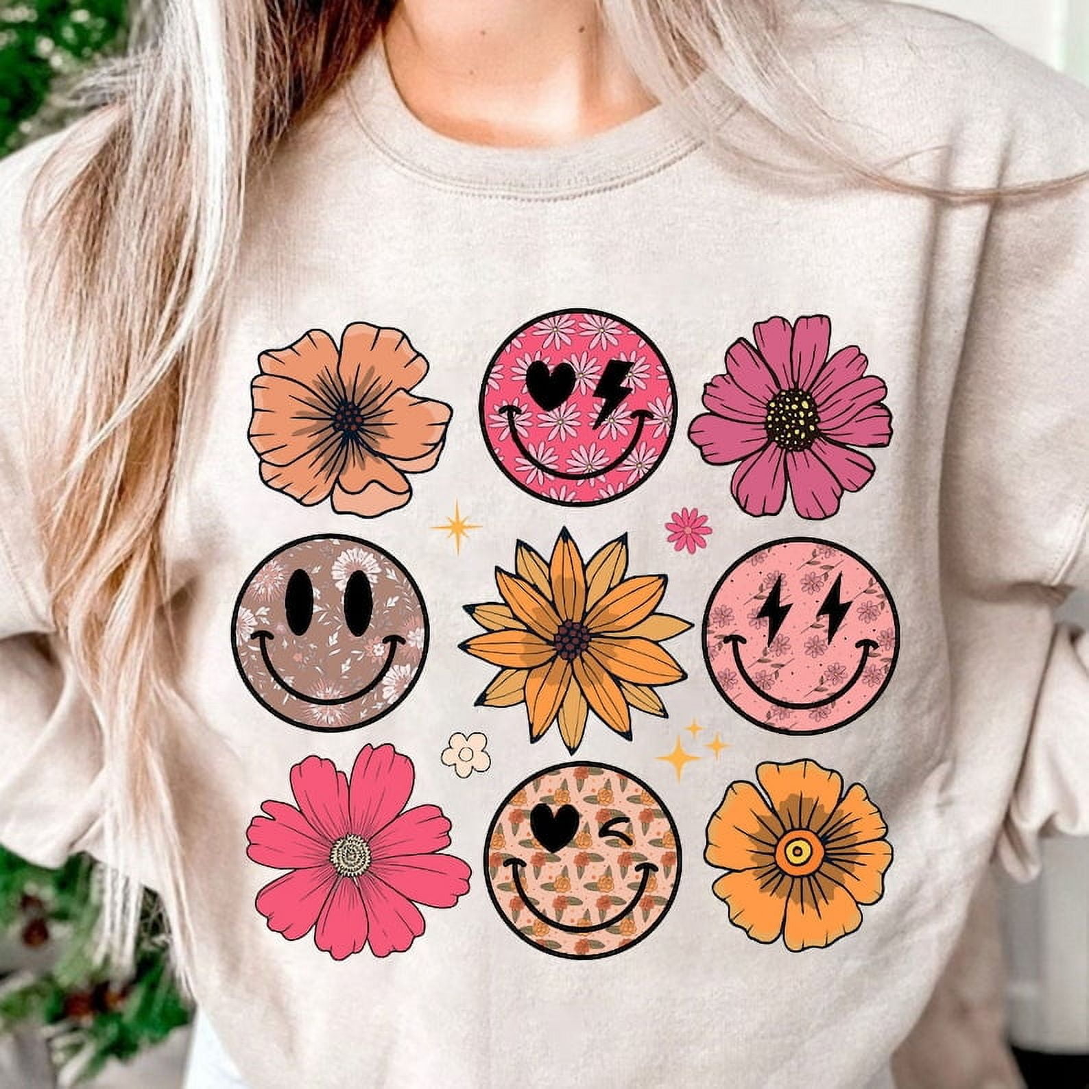 Flowers Spring Design Smiley Face Floral Digital Design Floral Daisy ...